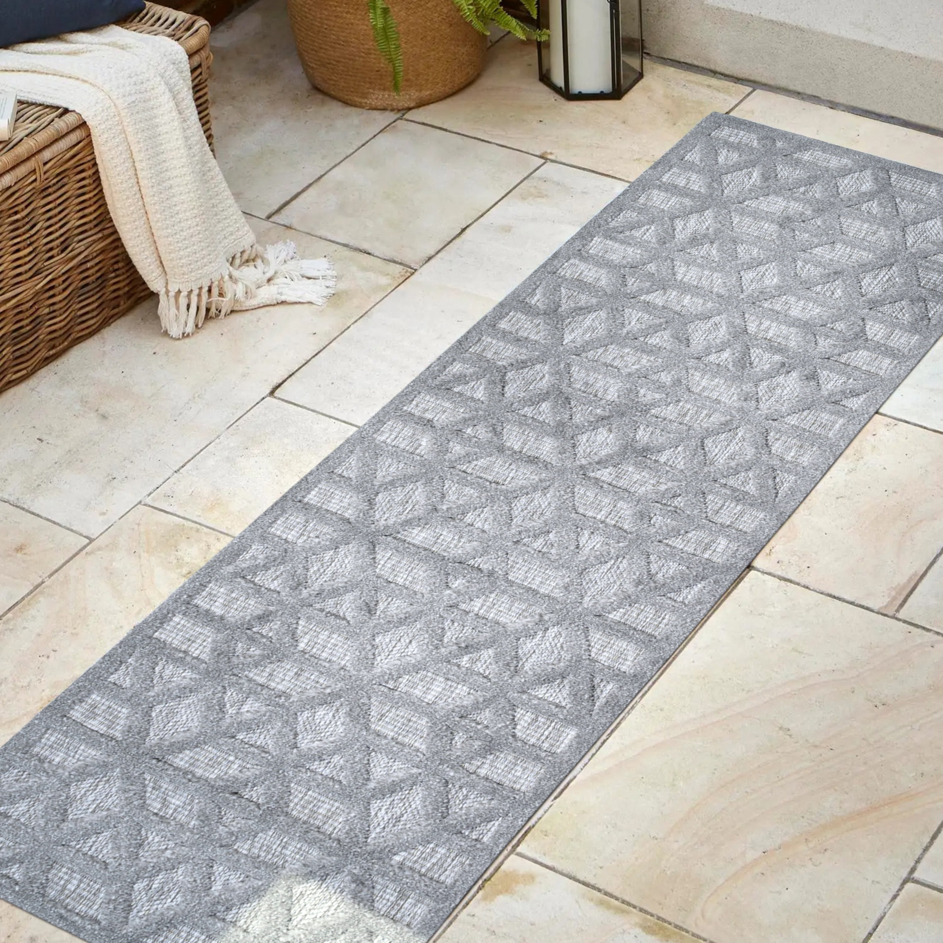 JONATHAN Y JONATHAN Y Peralta Neutral Geometric Indoor/Outdoor Area Rug ...