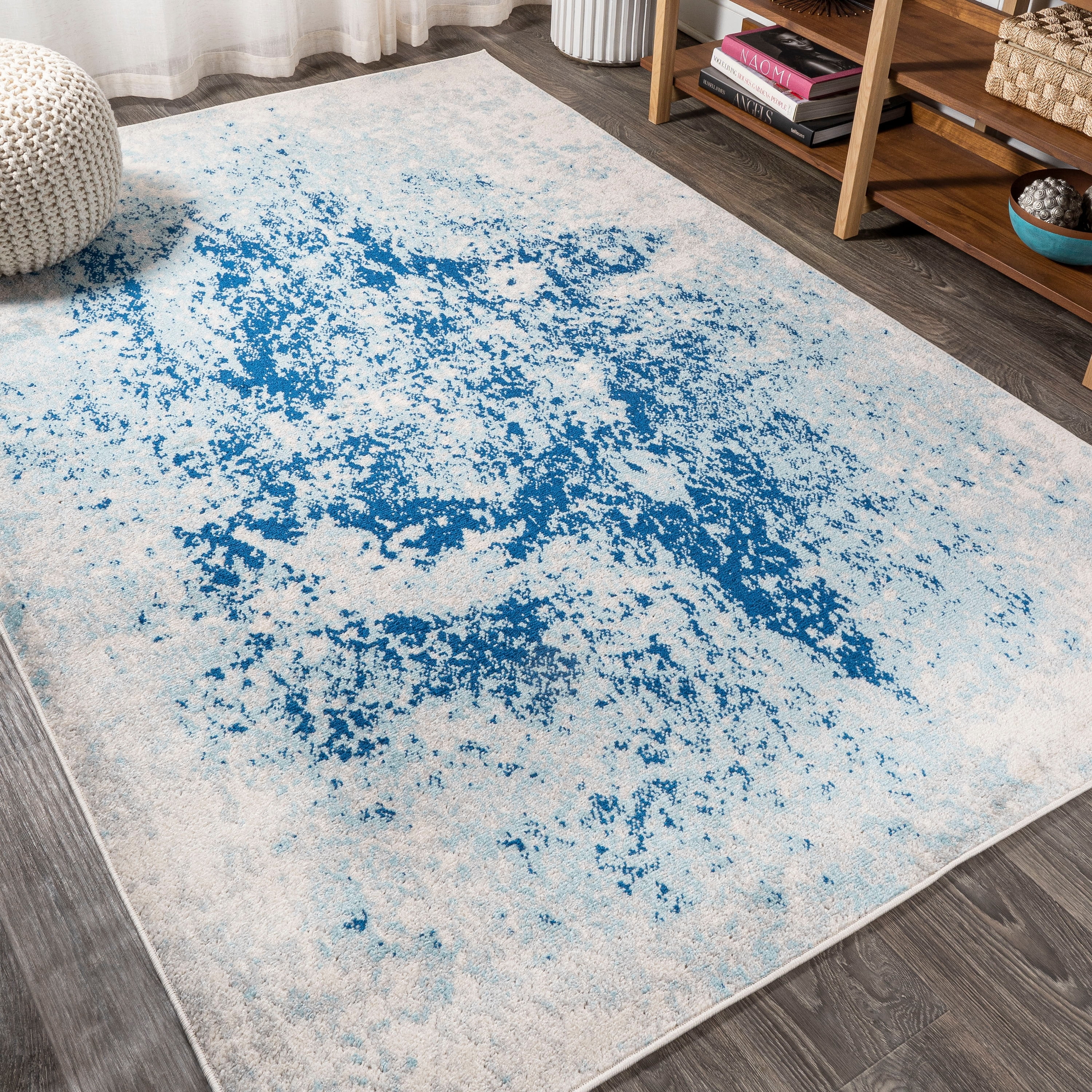 JONATHAN Y JONATHAN Y Storm Modern Abstract Area Rug Cream/Blue 5 X 8 5 ...