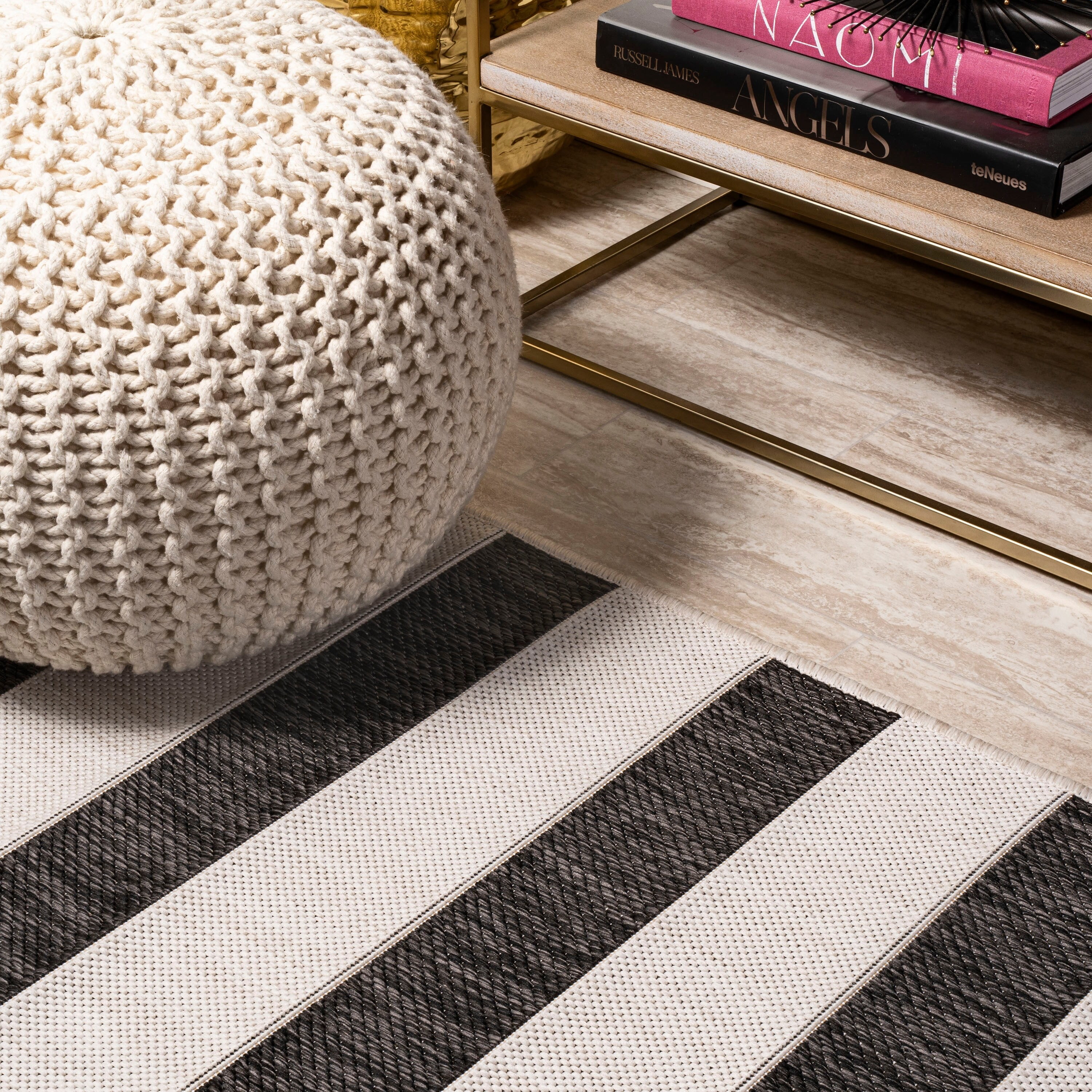 JONATHAN Y JONATHAN Y Tavira Wide Stripe Indoor/Outdoor Area Rug 4 X 6 ...