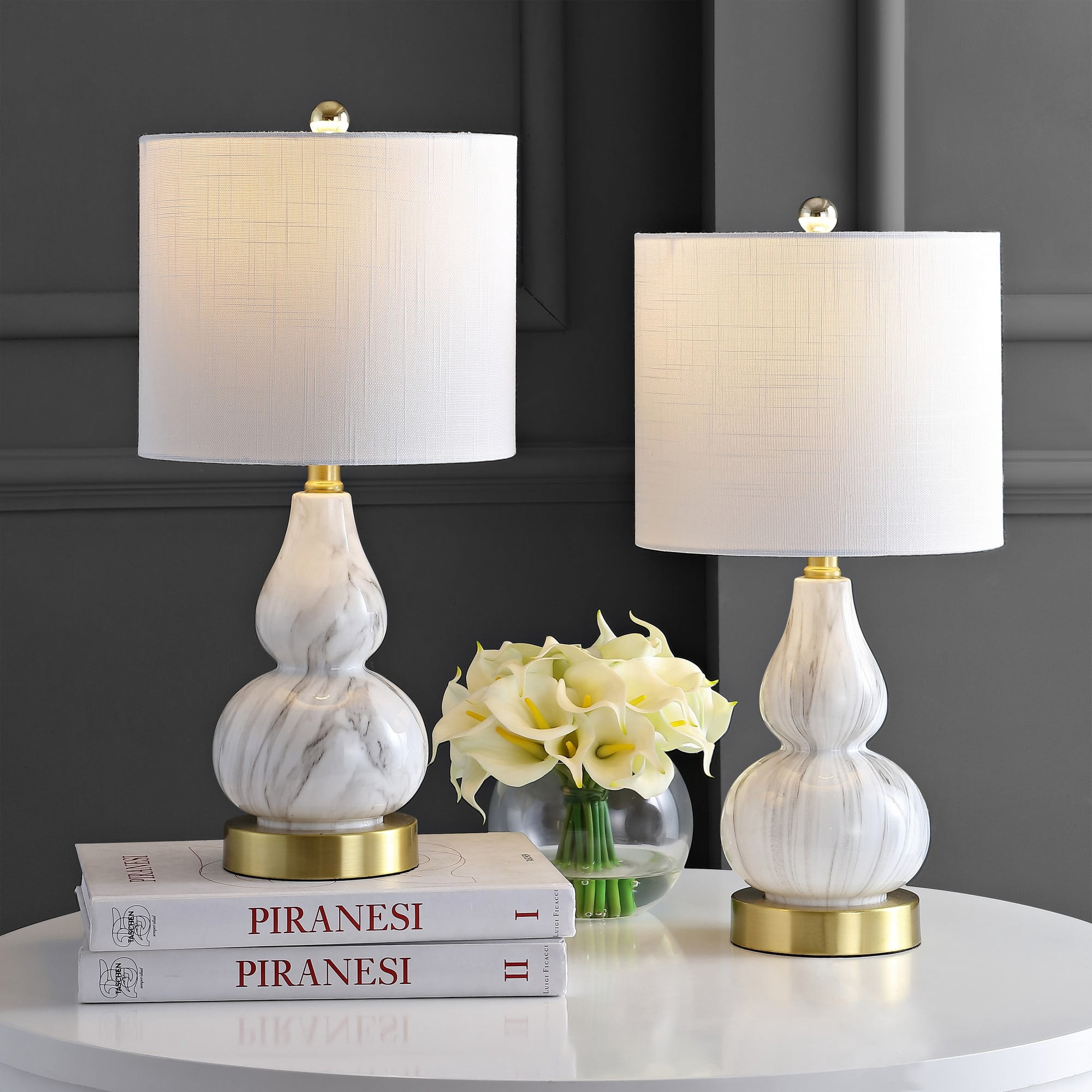 JONATHAN Y JYL1028D-SET2 Anya 20.5" Mini Glass Table Lamp, Transitional ...