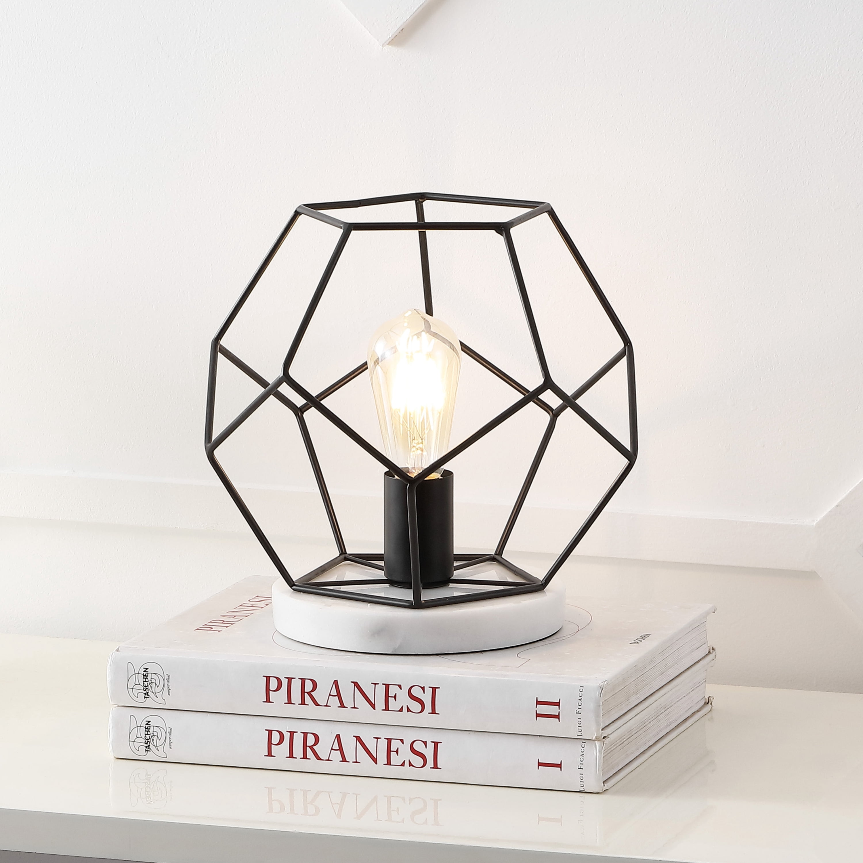 JONATHAN Y JYL1047C James 10" MidCentury Glam Metal/Marble Geometric ...