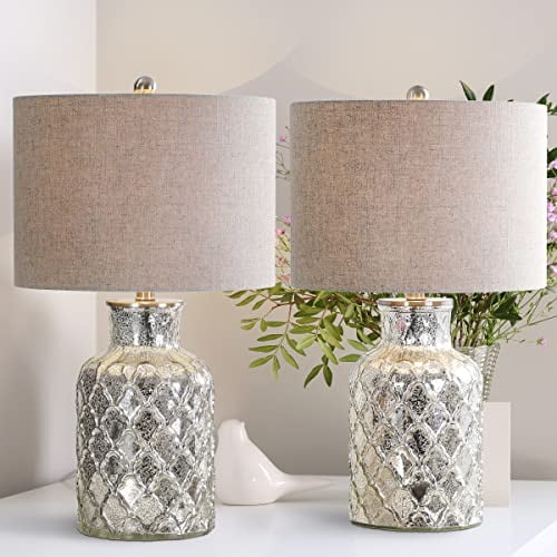 JONATHAN Y JYL1075A-SET2 Set of 2 Table Lamps Alvord 24.5" LED Glass ...