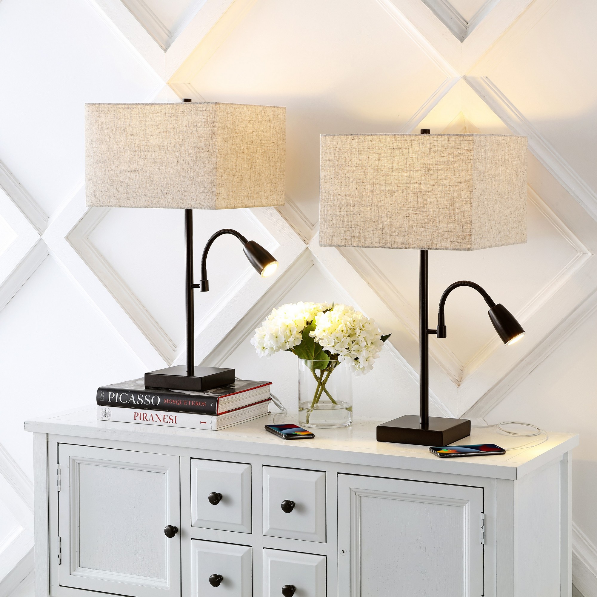 JONATHAN Y JYL1112A-SET2 Austin 25.5" 2-Light Farmhouse Industrial Iron ...