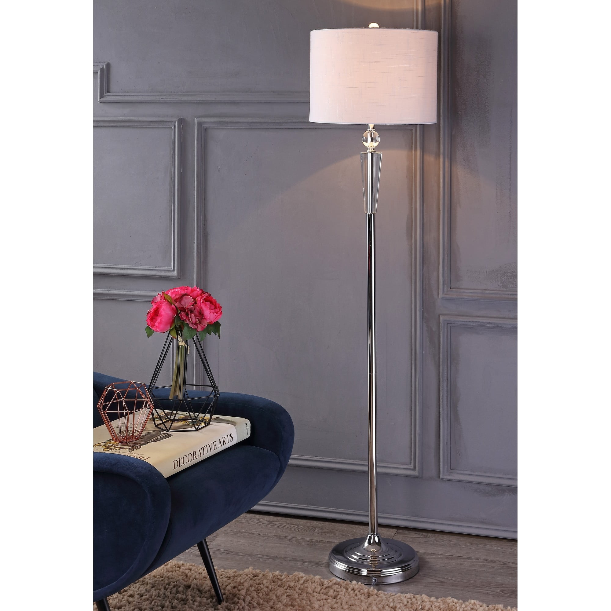 JONATHAN Y JYL2022A Reese 59.5" Crystal LED Floor Lamp, Modern ...