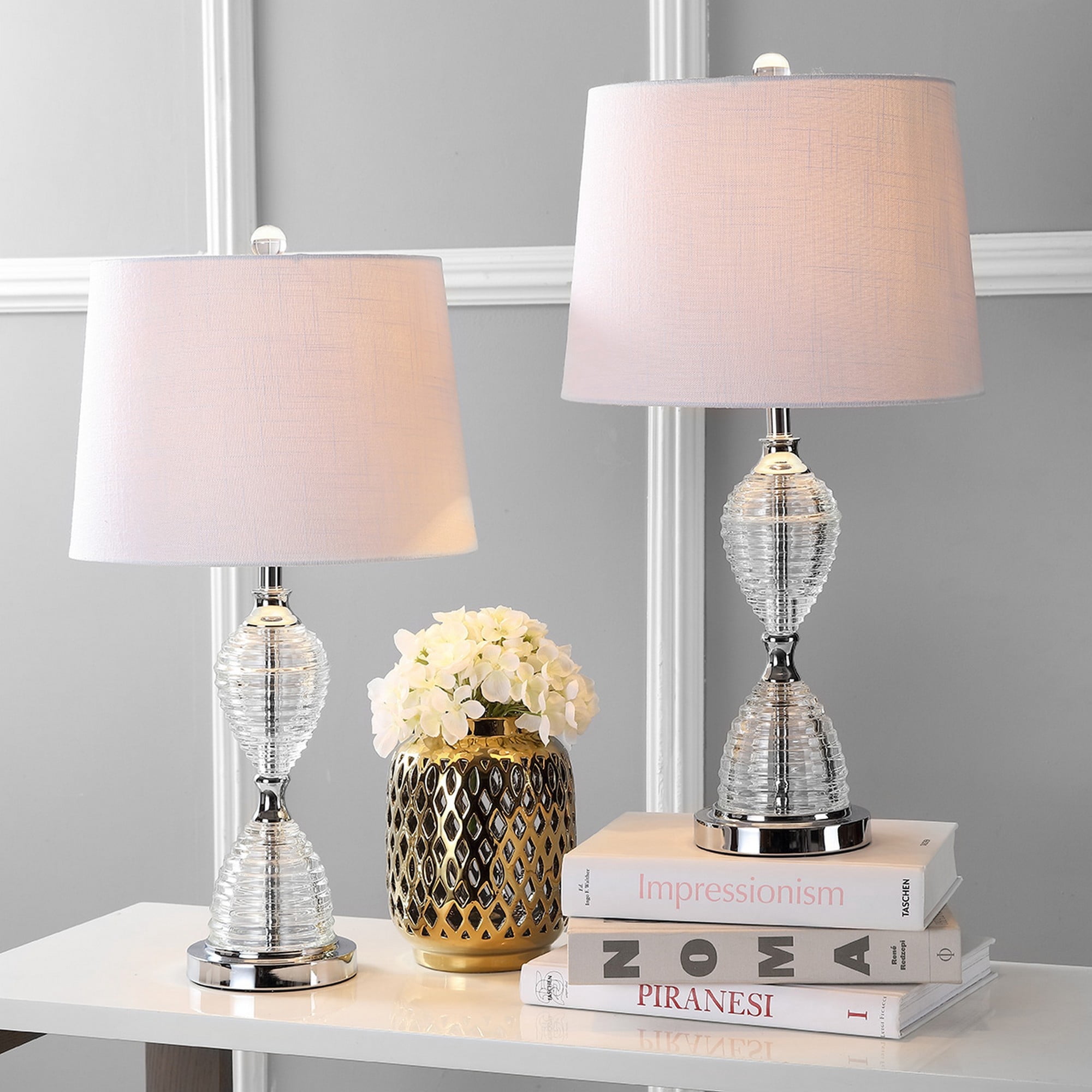 JONATHAN Y JYL2045A-SET2 Aubrey 24" Crystal LED Table Lamp, Clear (Set ...