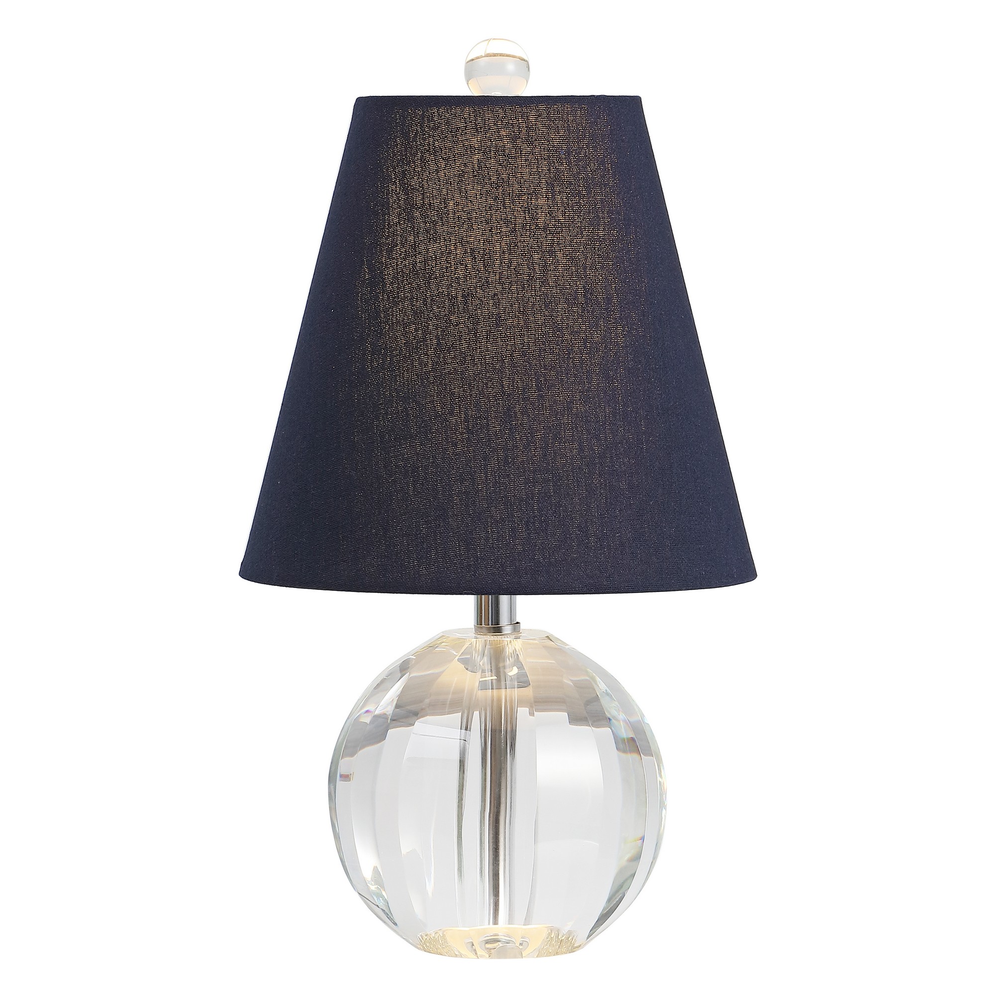 JONATHAN Y Goddard 16" Crystal Ball/Metal LED Table Lamp, Clear/Navy ...