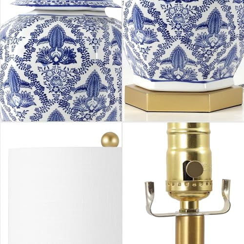 JONATHAN Y JYL3051A Gretchen 25" Ginger Jar Ceramic/Metal LED Table ...