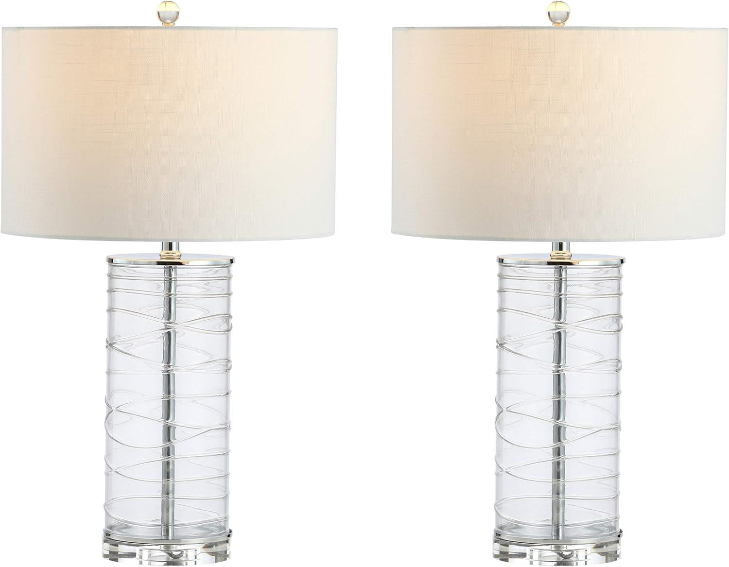 JONATHAN Y JYL4016B-SET2 Set of 2 Table Lamps Cole 27.5" Modern Fused ...