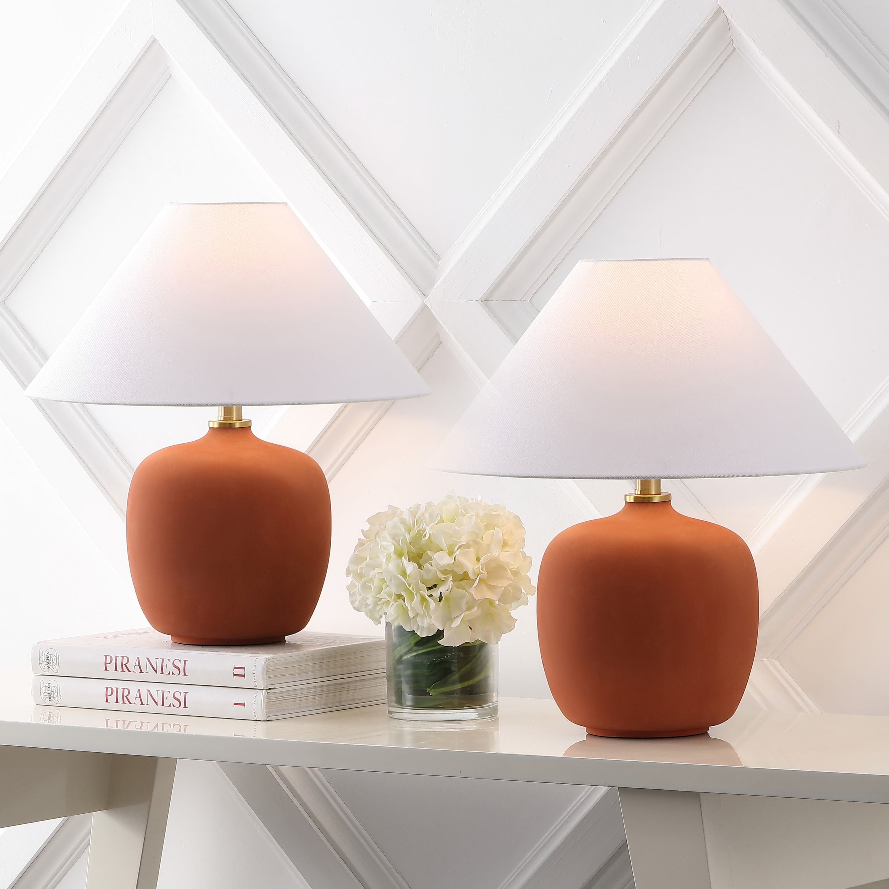 JONATHAN Y Delphi 18.25" Minimalist Scandinavian Resin/Iron LED Table ...