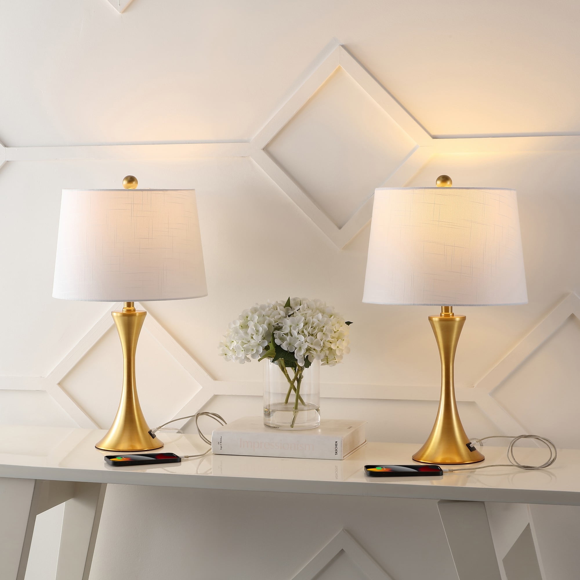 JONATHAN Y Bennett 22.75" Modern Glam Iron Hourglass LED Table Lamp ...