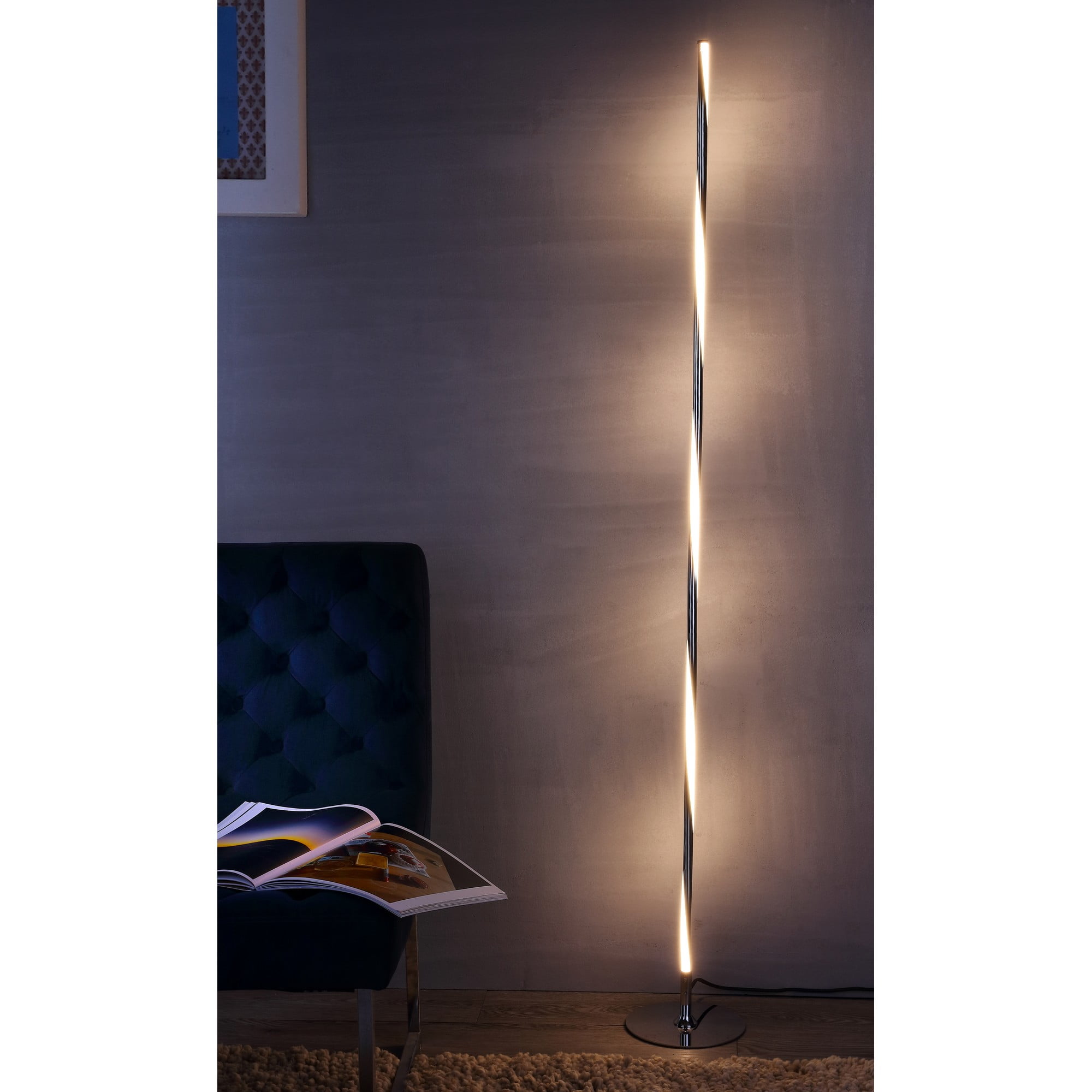 JONATHAN Y JYL7006A Pilar 63.75" LED Integrated Floor Lamp, Modern ...