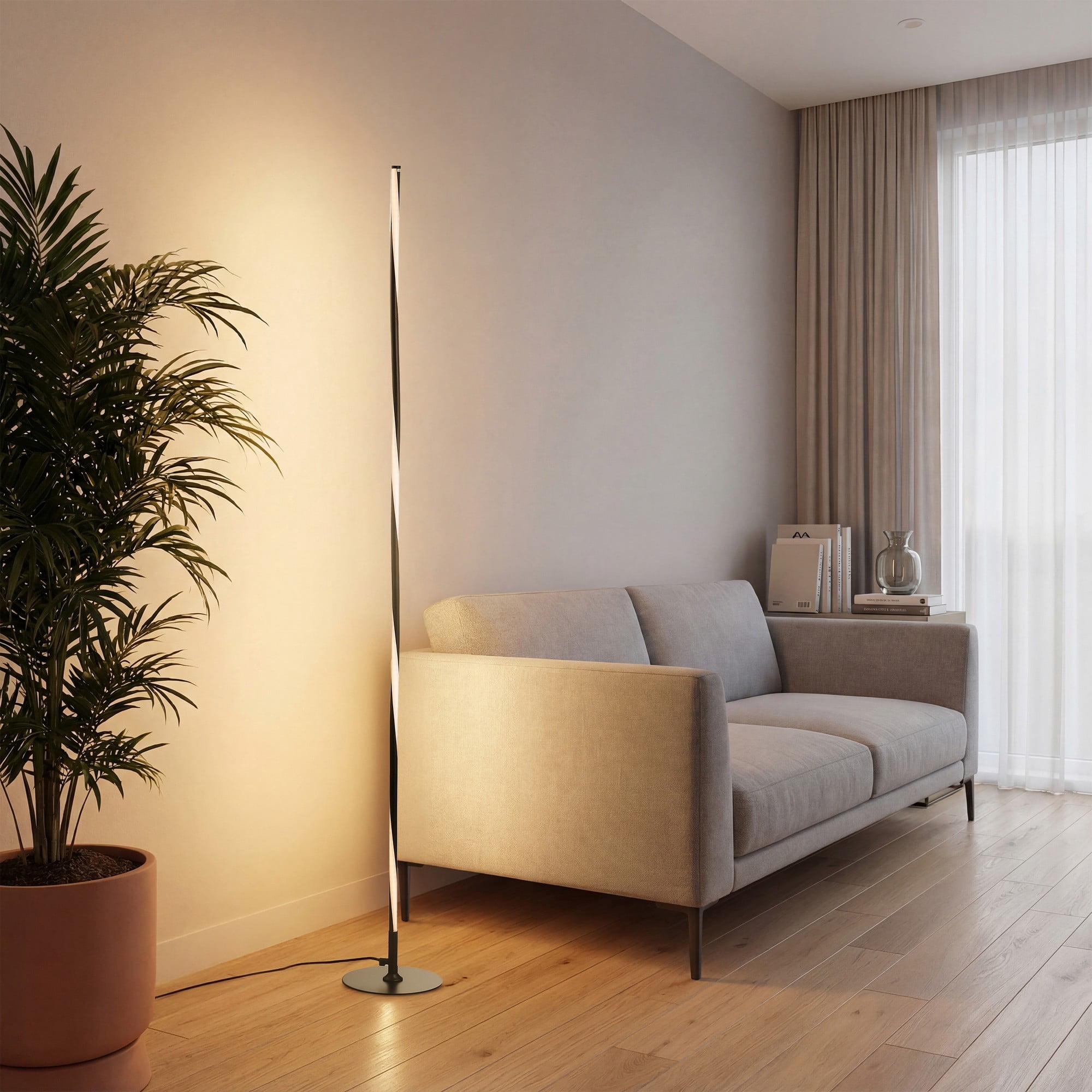 JONATHAN Y Pilar 63.75" LED Integrated Floor Lamp, Black, JYL7006C ...