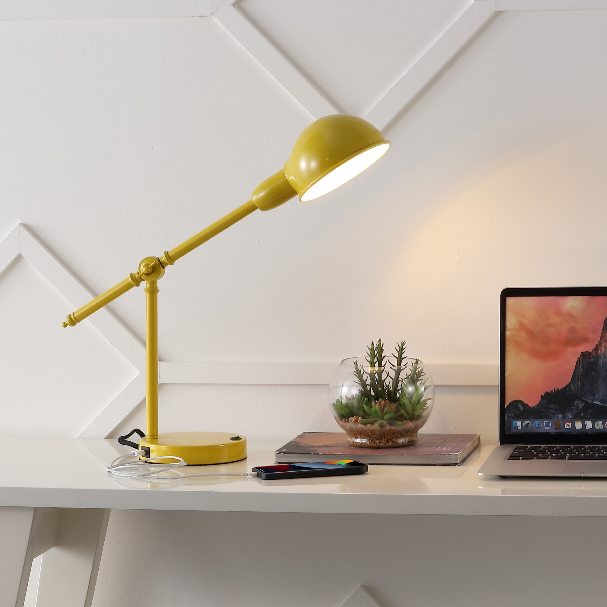 JONATHAN Y JYL7123C Curtis 20.25" Vintage Industrial Iron Adjustable ...