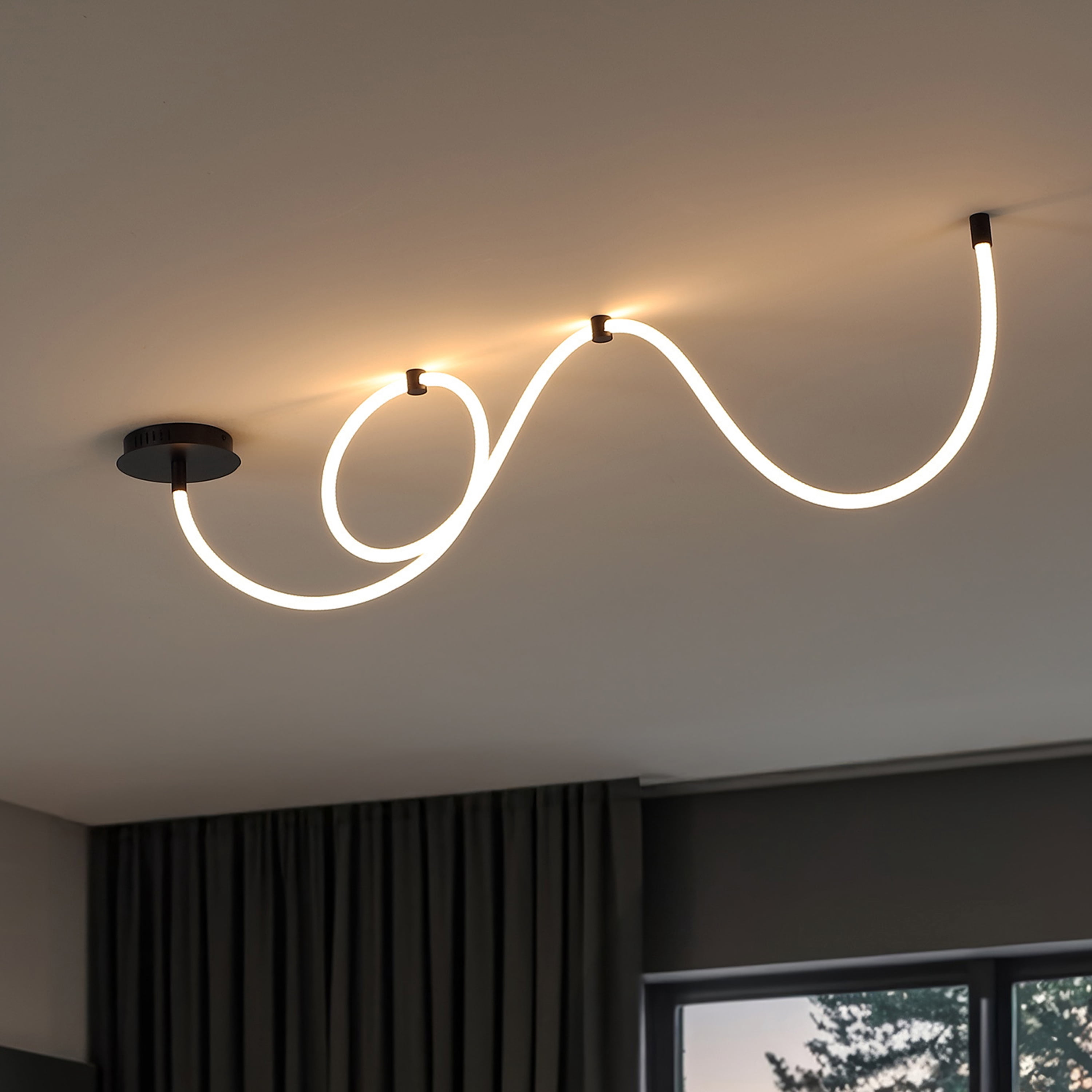 JONATHAN Y Serafina 55" Contemporary Minimalist 360 Adjustable Silicone ...