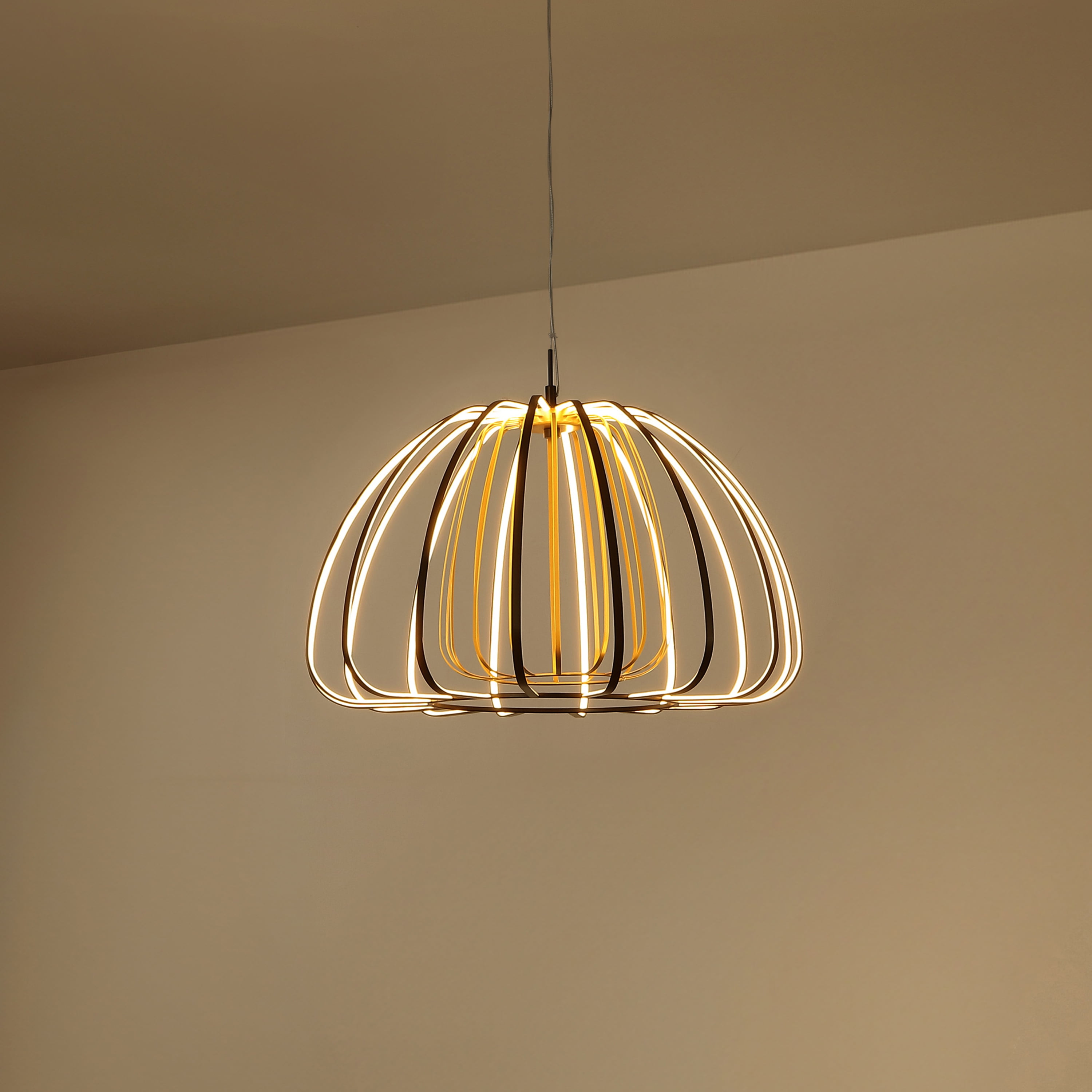 JONATHAN Y Gigi 23.5" Modern Glam Metal Adjustable Dimmable Stripe Cage ...