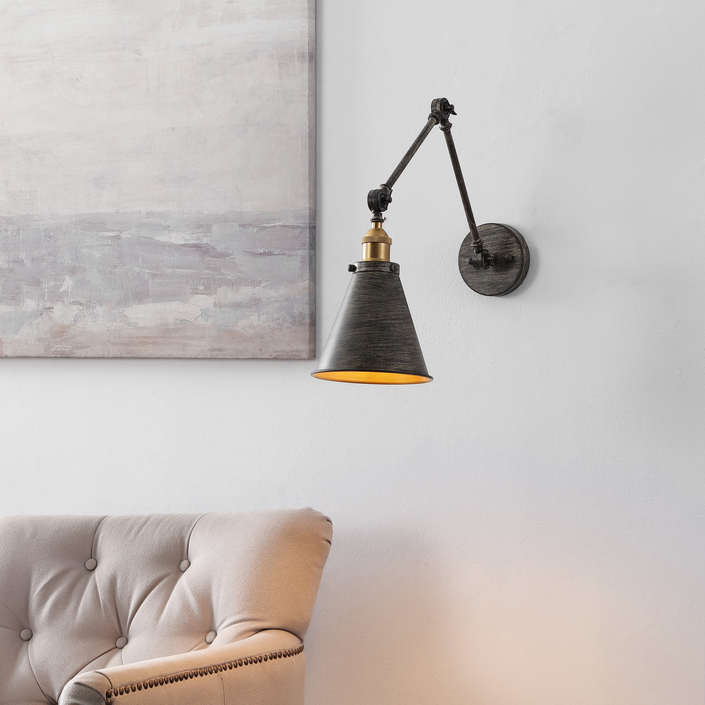 JONATHAN Y Rover 7" Classic Industrial Metal Adjustable Arm LED Wall ...