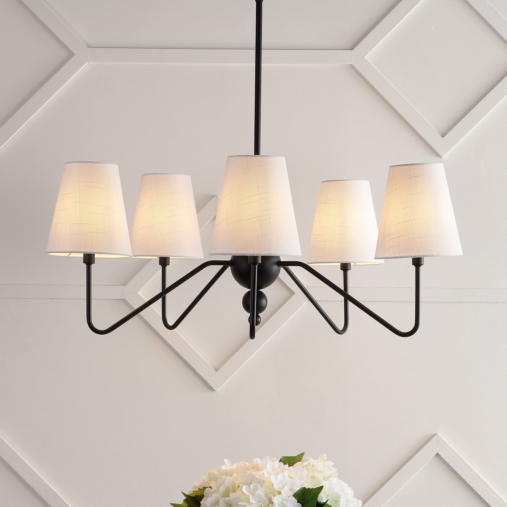 JONATHAN Y Skylar 32" 5-Light Classic Minimalist Iron Inverted Gourd ...