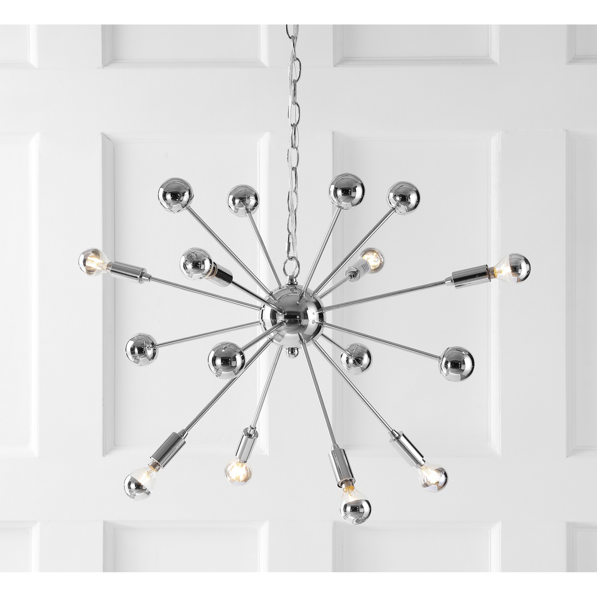 JONATHAN Y Glenn 8-Light 22.5" Metal Sputnik-Style LED Chandelier ...