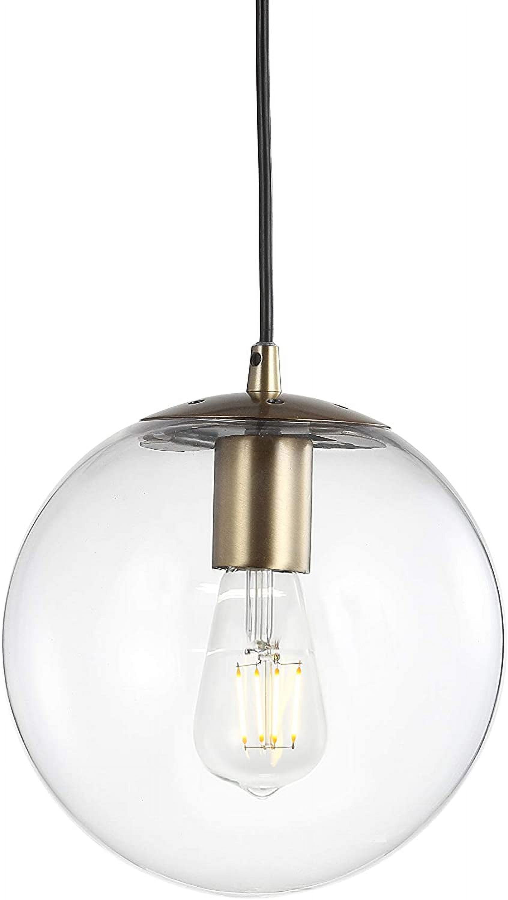 JONATHAN Y JYL9528C Bleecker 7.75" Metal/Glass Globe LED Pendant ...