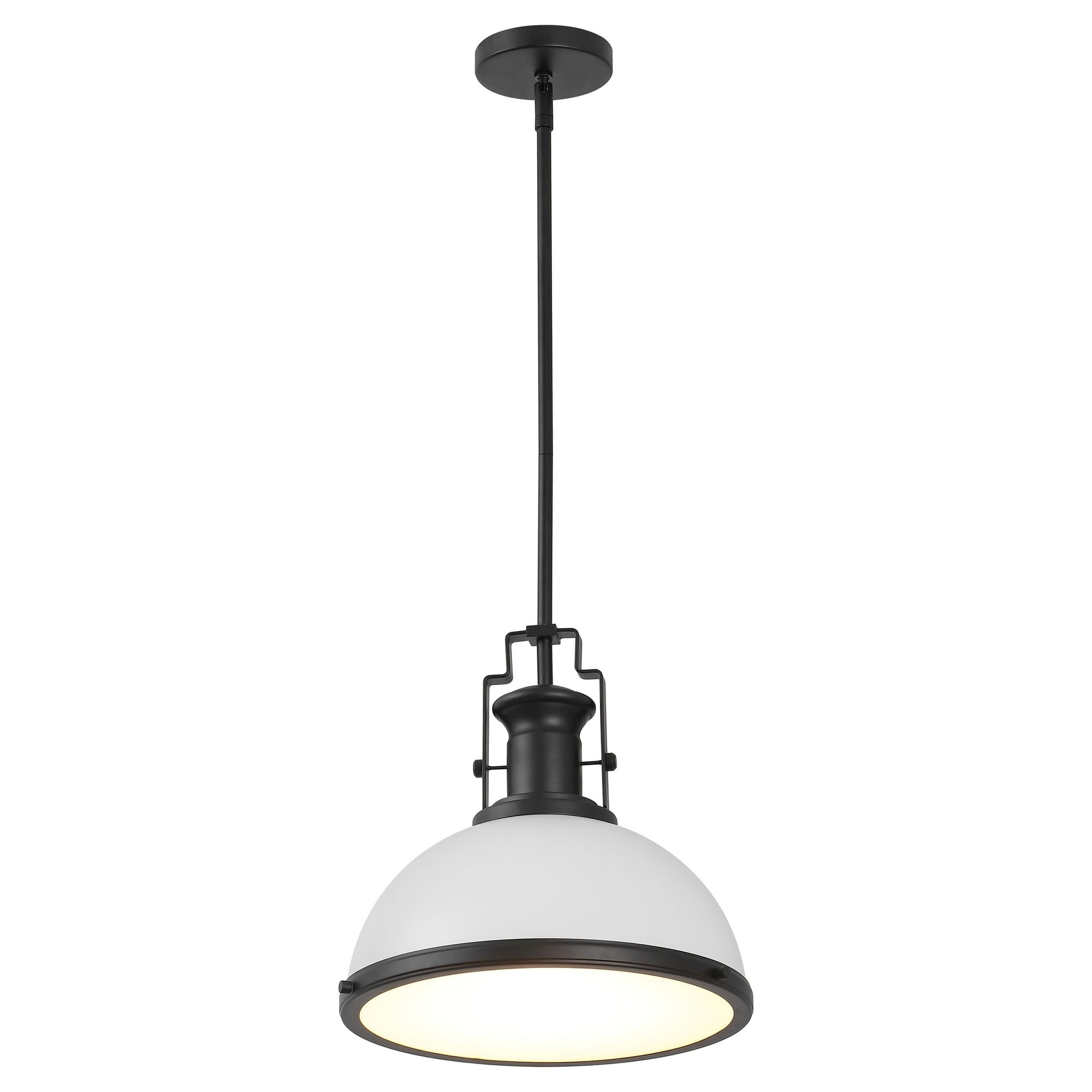 JONATHAN Y Homer 13" 1-Light Modern Industrial Iron LED Dome Pendant ...
