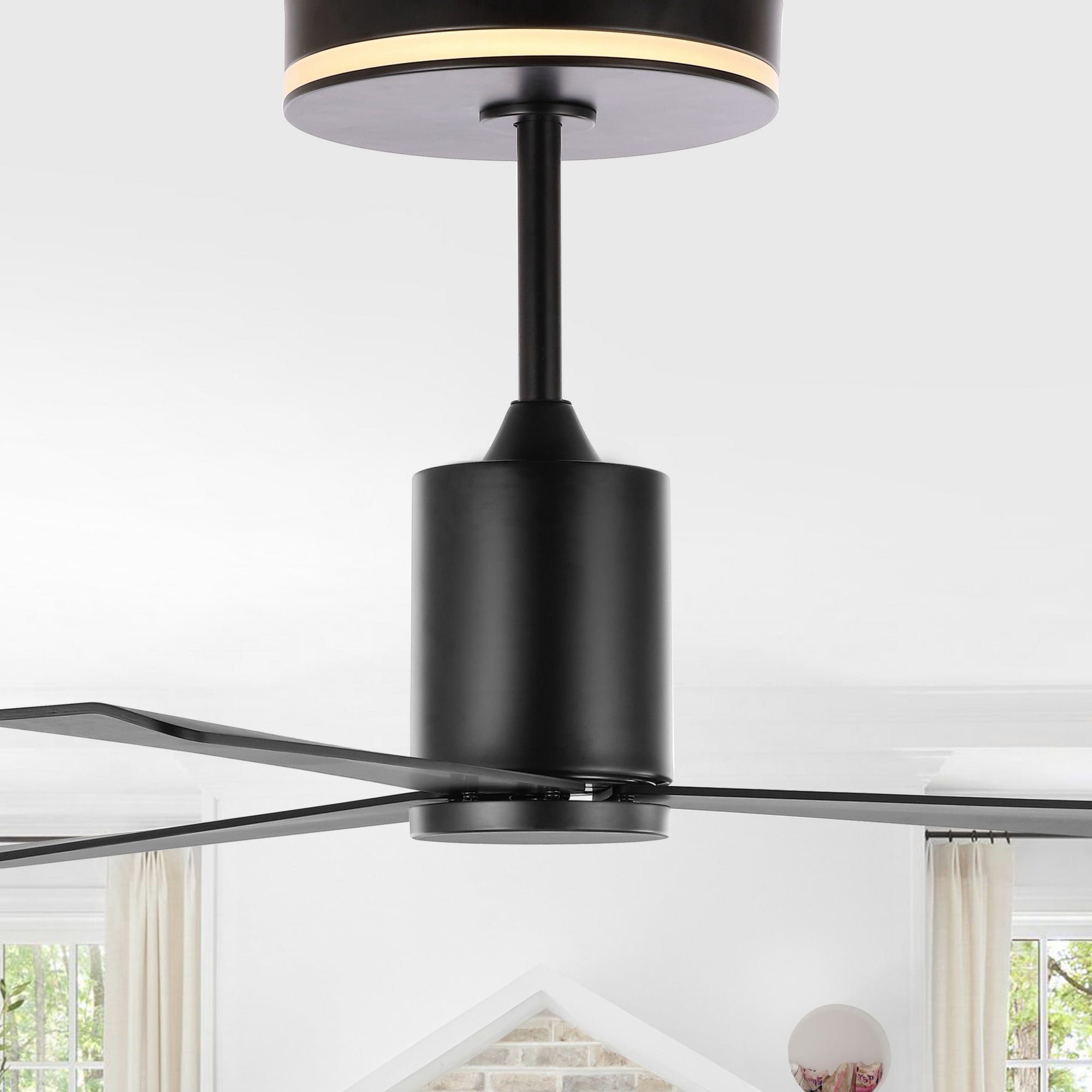 JONATHAN Y Levi 52" 1-Light Contemporary Minimalist 6-Speed Iron Height ...