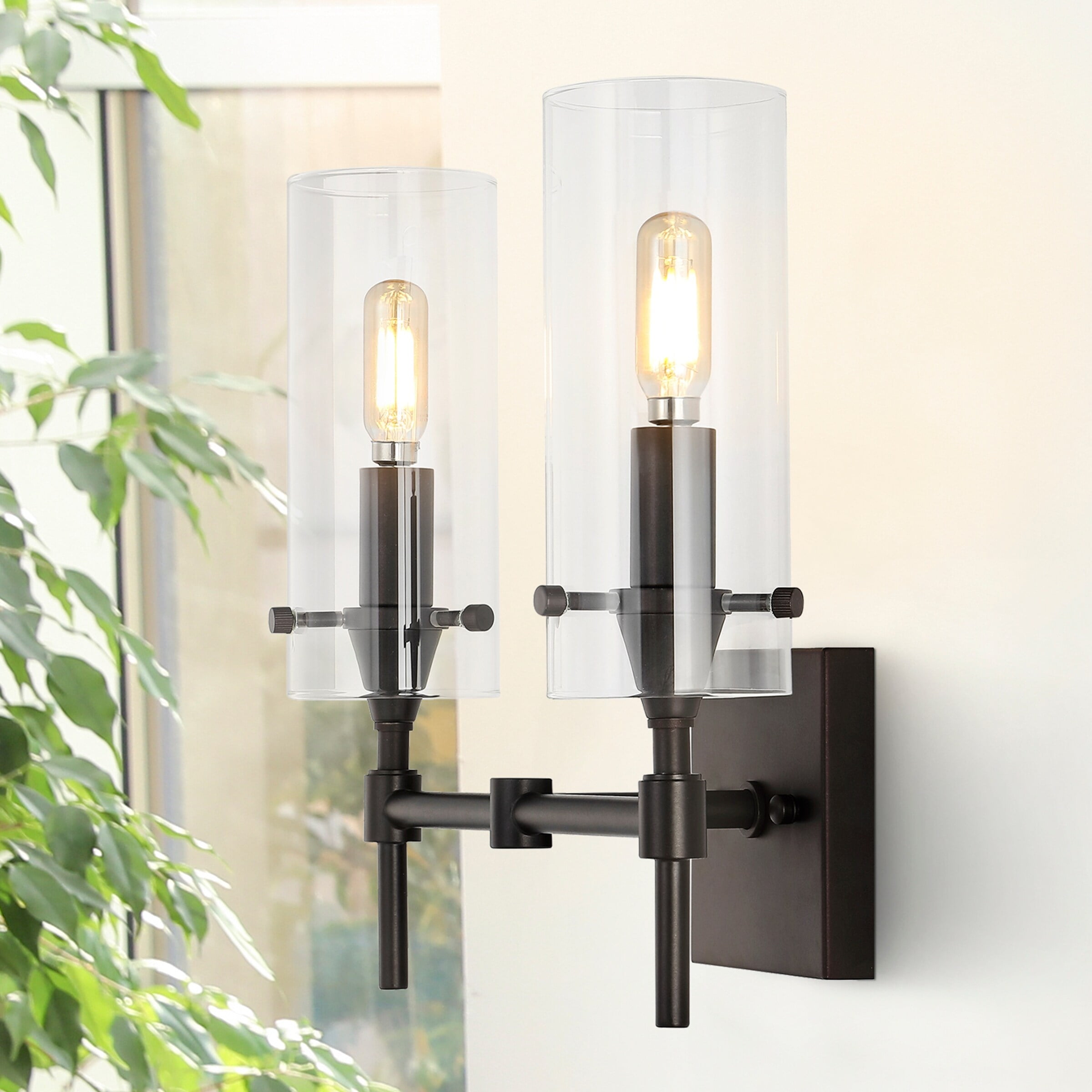 JONATHAN Y Jayce Bohemian Farmhouse Iron/Glass LED Vanity by JONATHAN Y ...