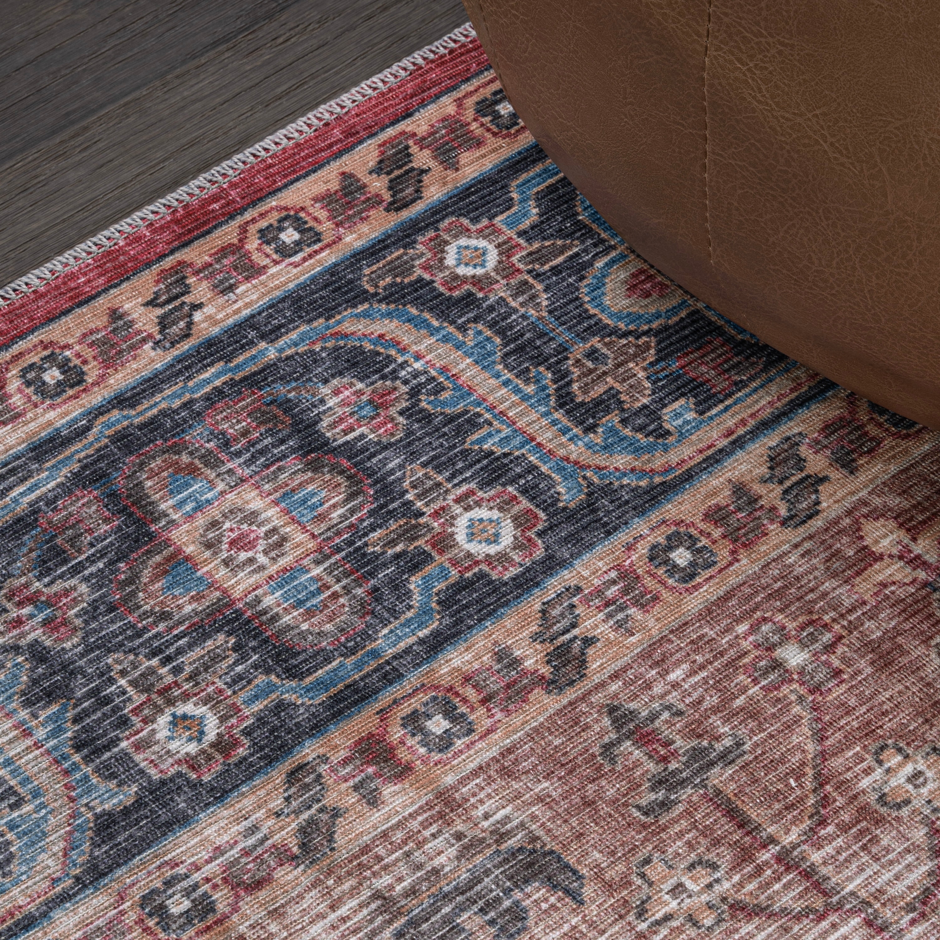 JONATHAN Y Kemer Ogee Medallion Machine Washable Area Rug 5 X 8 - Red ...