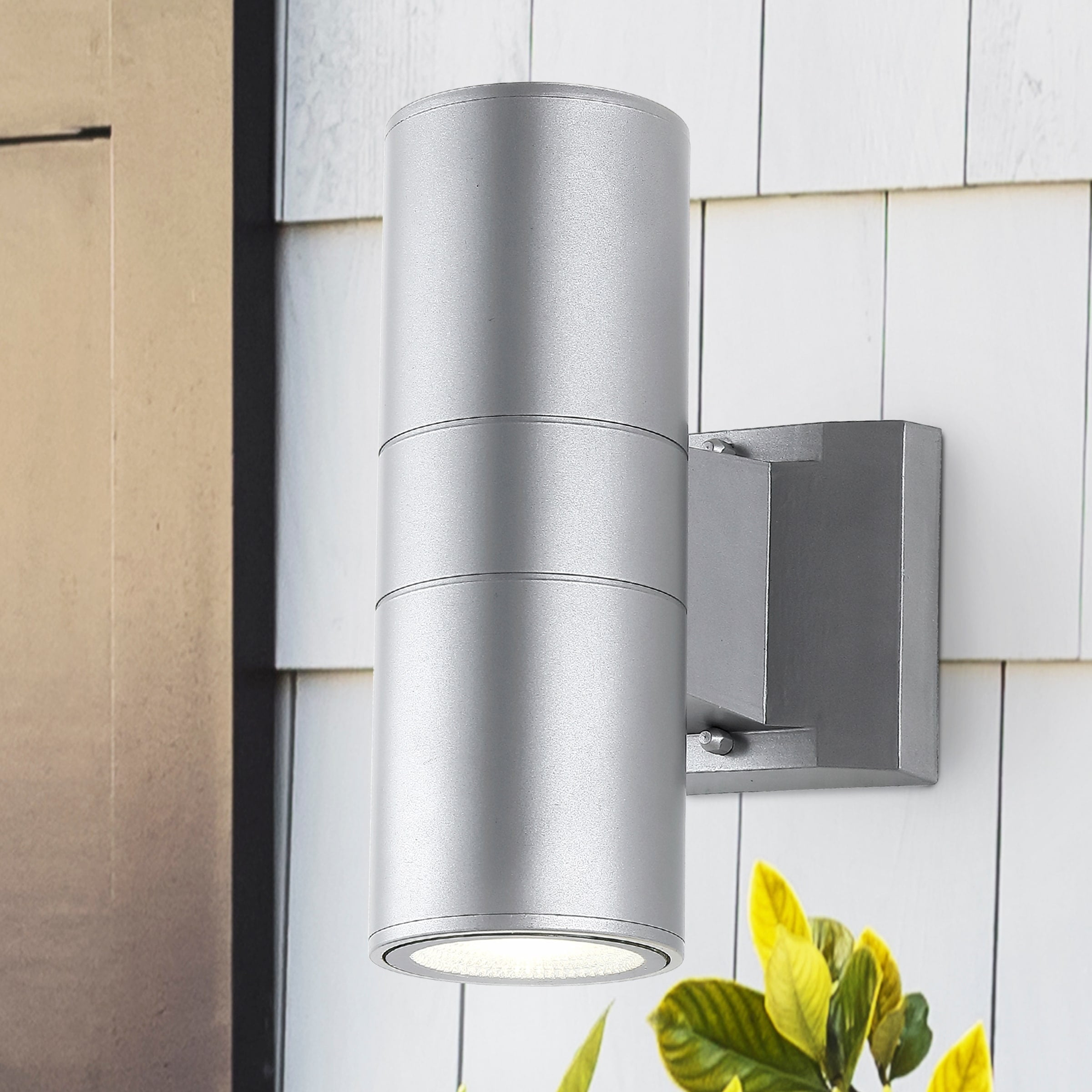JONATHAN Y Lauren 2-Light Modern Midcentury Cylinder Outdoor Metal ...