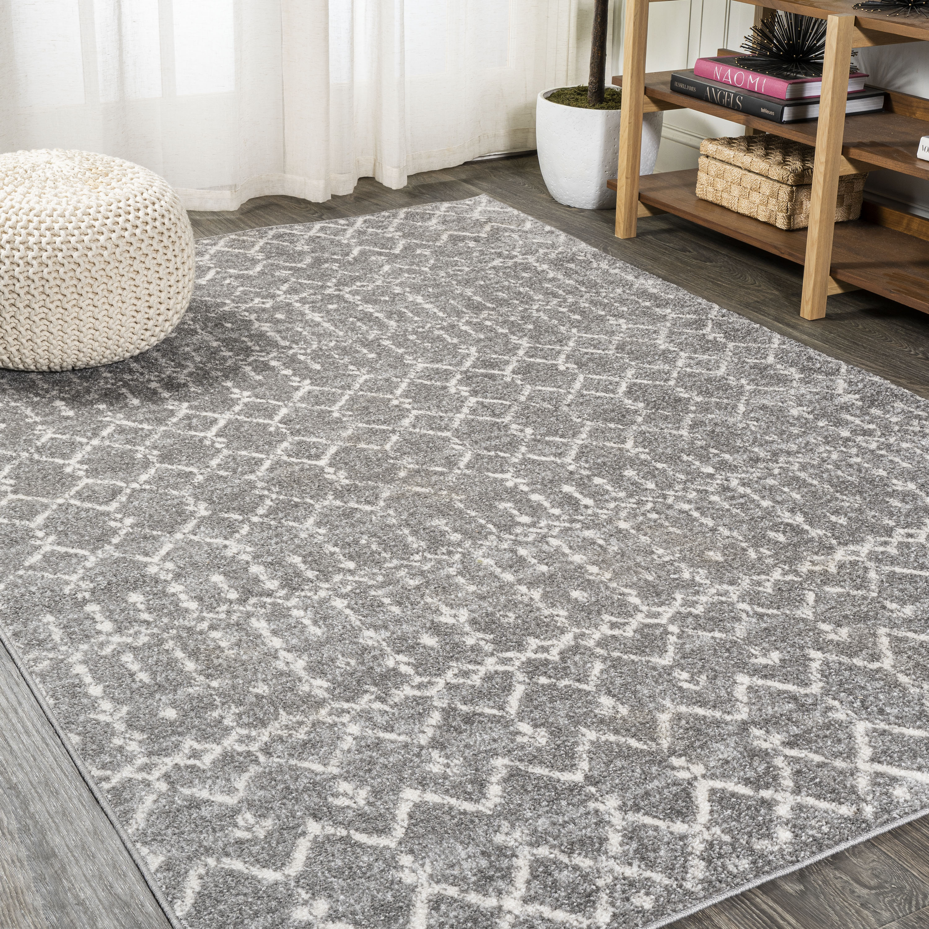 JONATHAN Y MOROCCAN HYPE 8 x 10 Area Rug, Boho Vintage Diamond - Gray ...