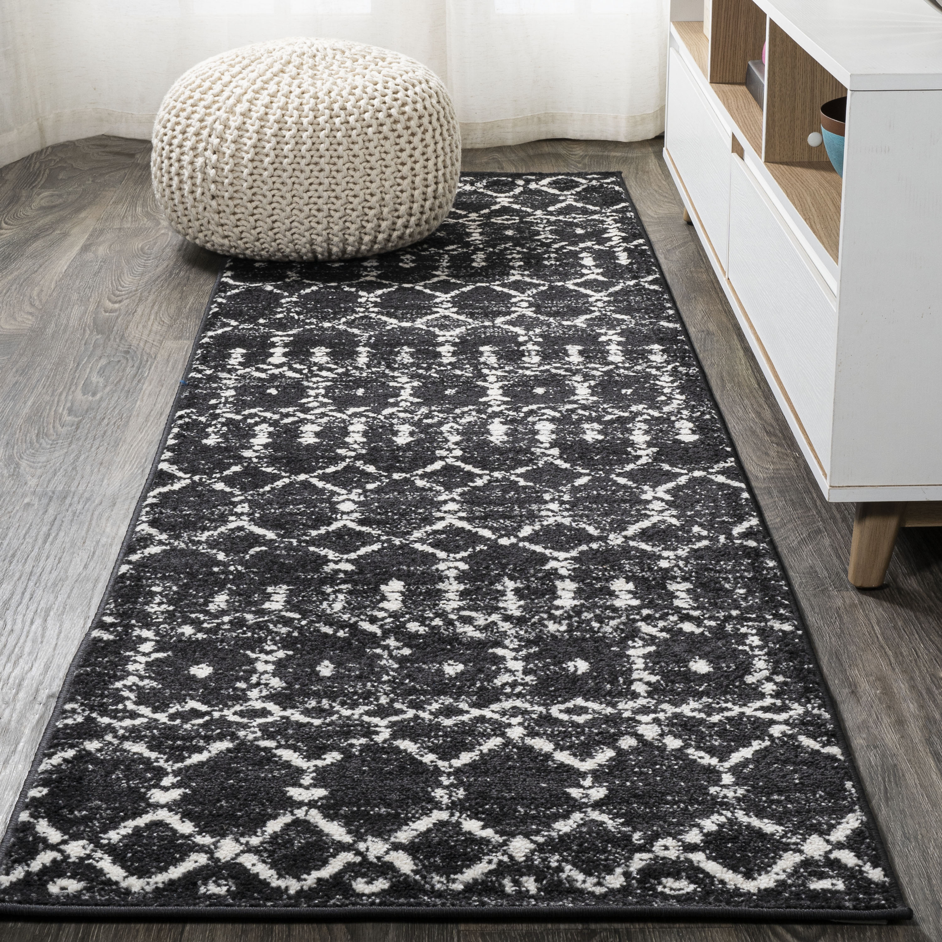 JONATHAN Y MOROCCAN HYPE 2 x 20 Runner Rug, Boho Vintage Diamond ...