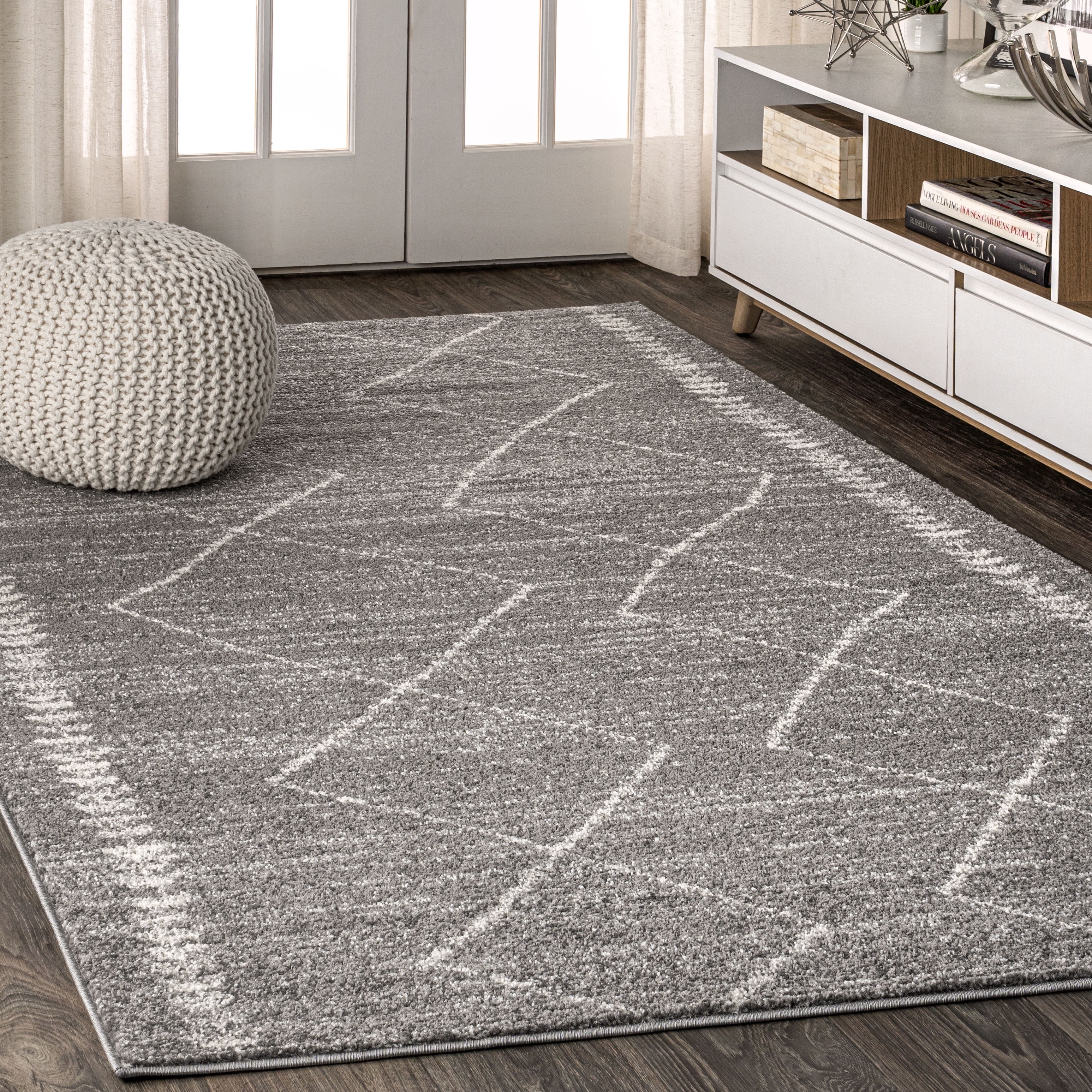 JONATHAN Y MOROCCAN HYPE Zaina Moroccan Beni Souk Area Rug, 4 x 6, Gray ...
