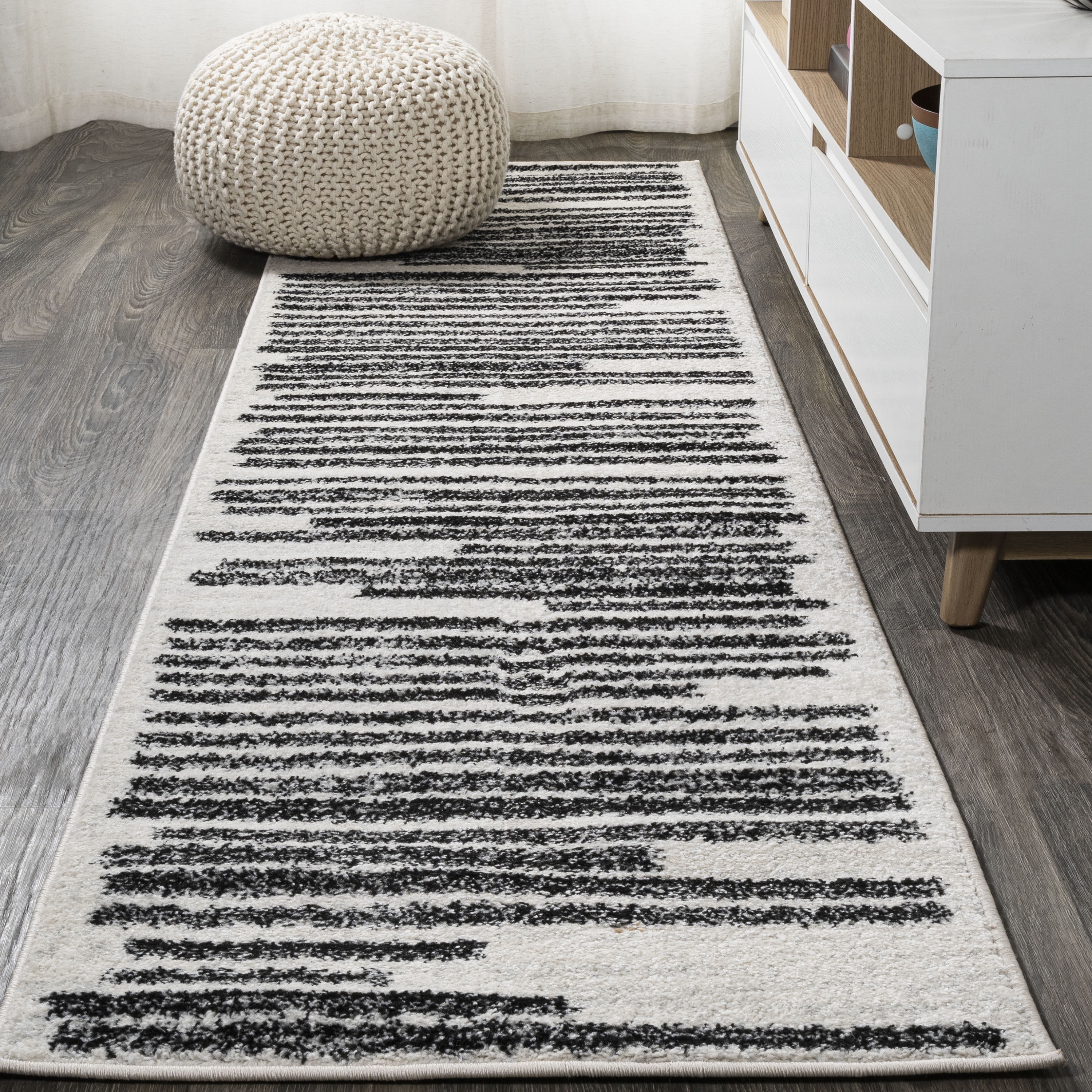 JONATHAN Y MOROCCAN HYPE 2 x 20 Runner Rug, Khalil Berber Stripe ...