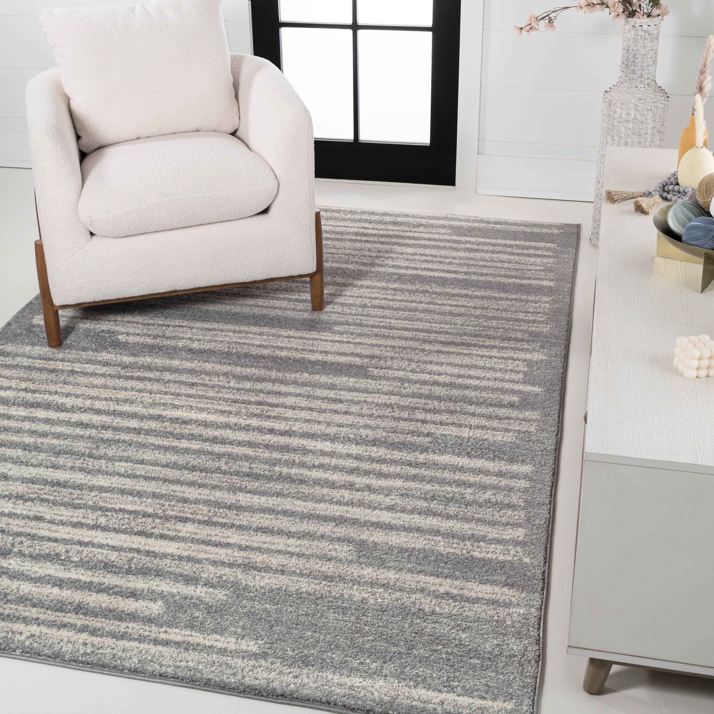 JONATHAN Y MOROCCAN HYPE 8 x 10 Area Rug, Khalil Berber Stripe - Gray ...