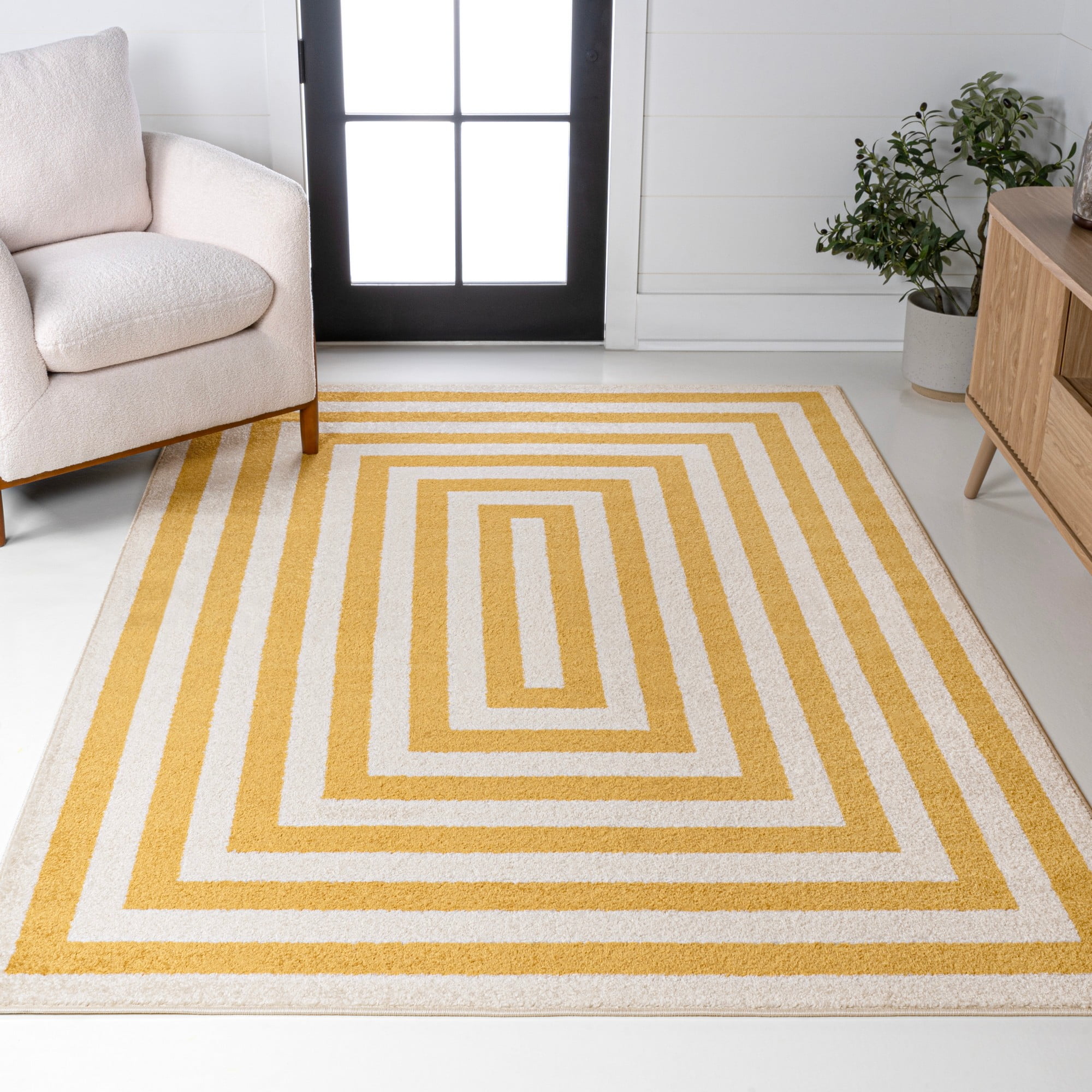 JONATHAN Y MOROCCAN HYPE Bandol Modern Classic Mitre Stripe Yellow ...