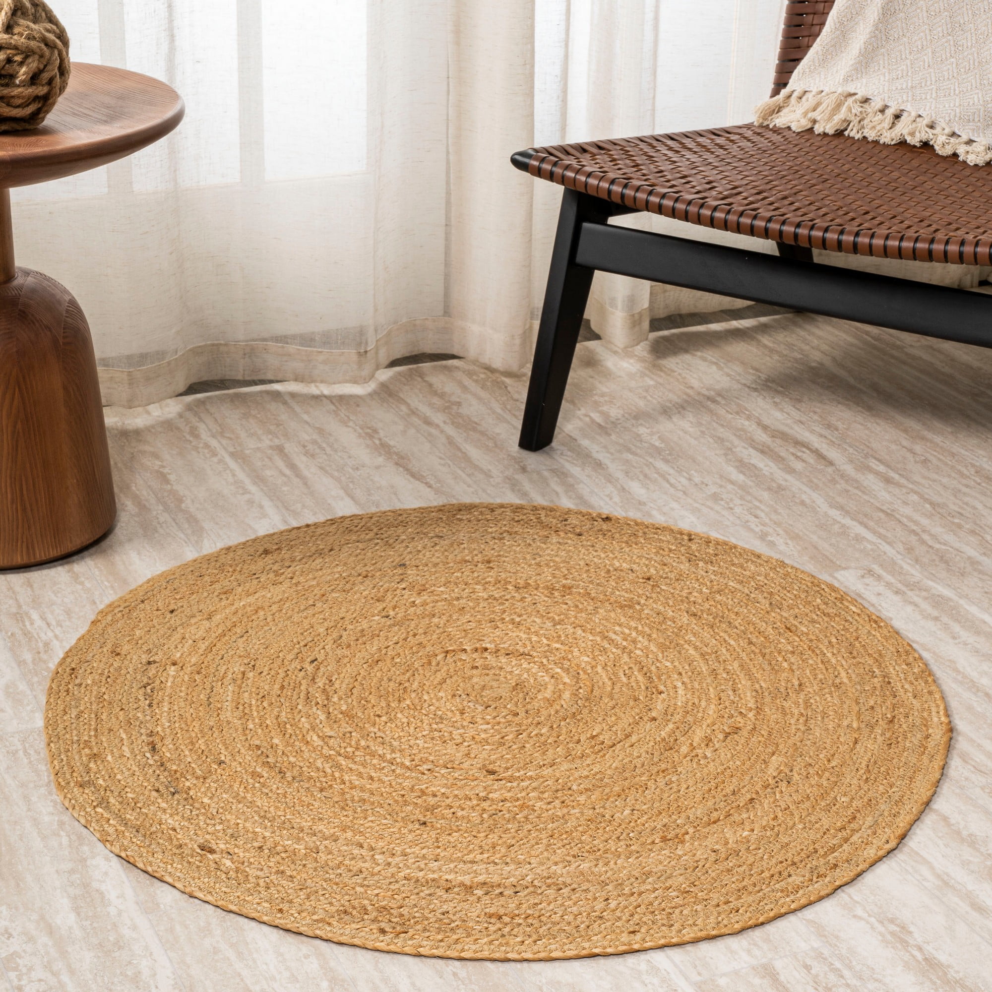 JONATHAN Y RNF103A-4R Soleil Round Natural Jute Braided Circle Natural ...