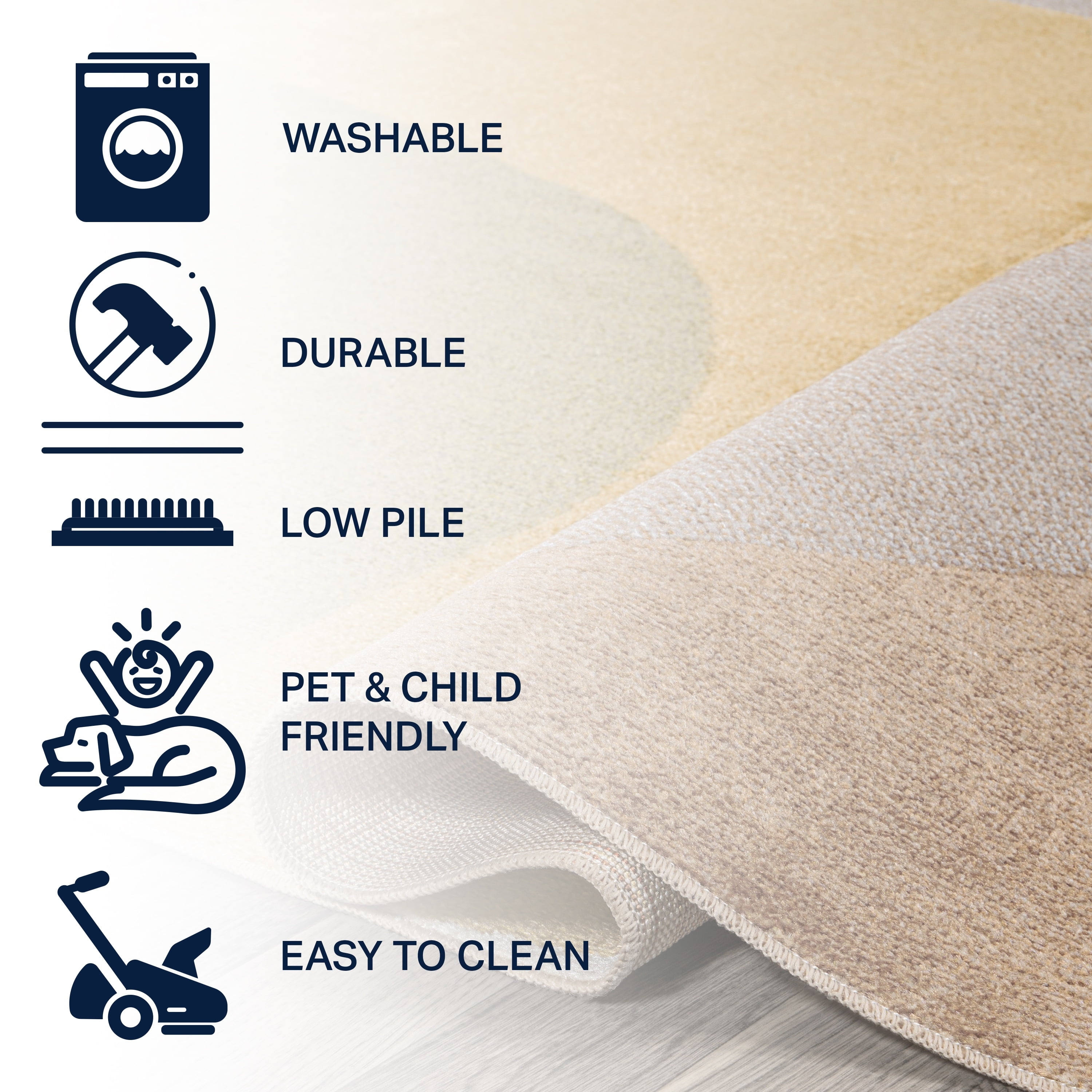 JONATHAN Y Riley Geometric Kids & Novelty Machine-Washable Multi Area ...