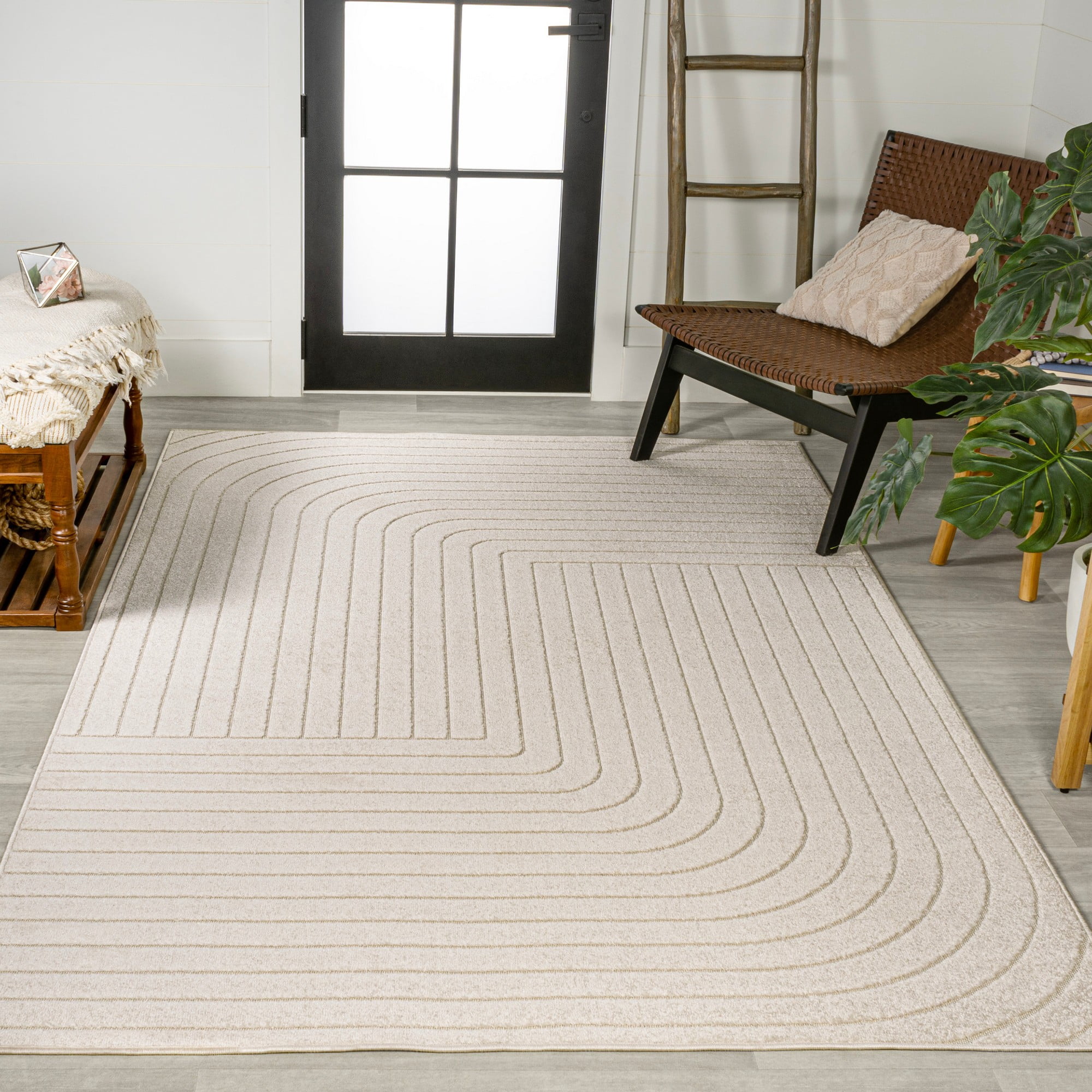 JONATHAN Y SCN101A-6 Odense High-Low Minimalist Angle Geometric Ivory ...