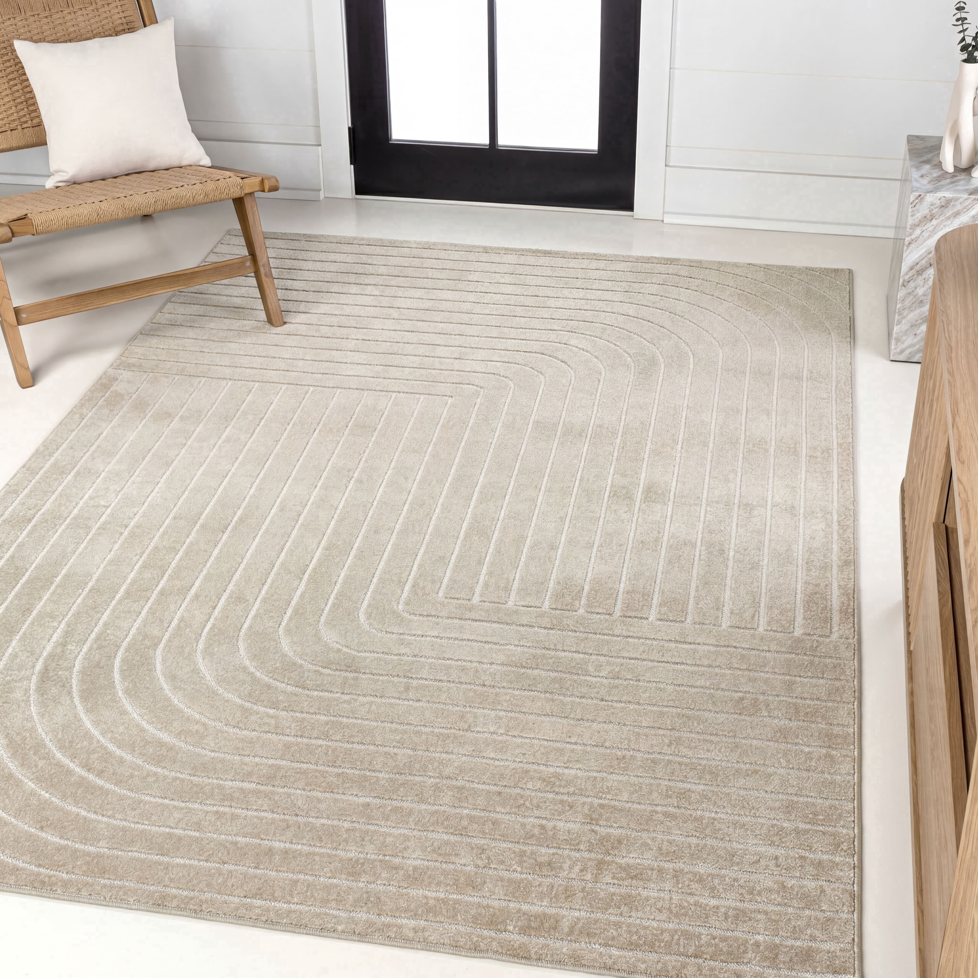 JONATHAN Y SCANDINAVIAN 3 x 5 Area Rug, Odense Minimalist Angle ...