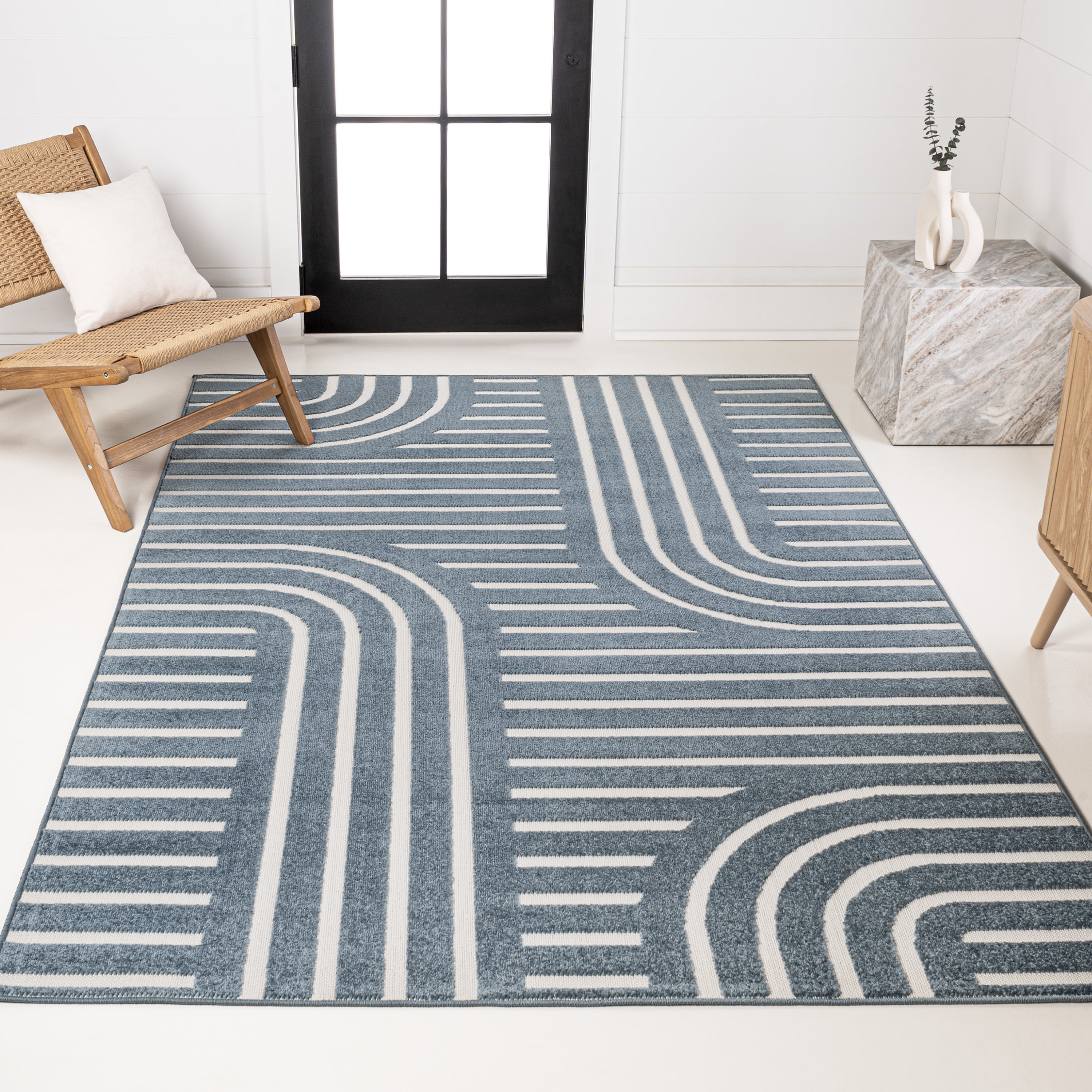 JONATHAN Y SCN107A-5 Anders High-Low MidCentury Modern Arch Stripe Two ...