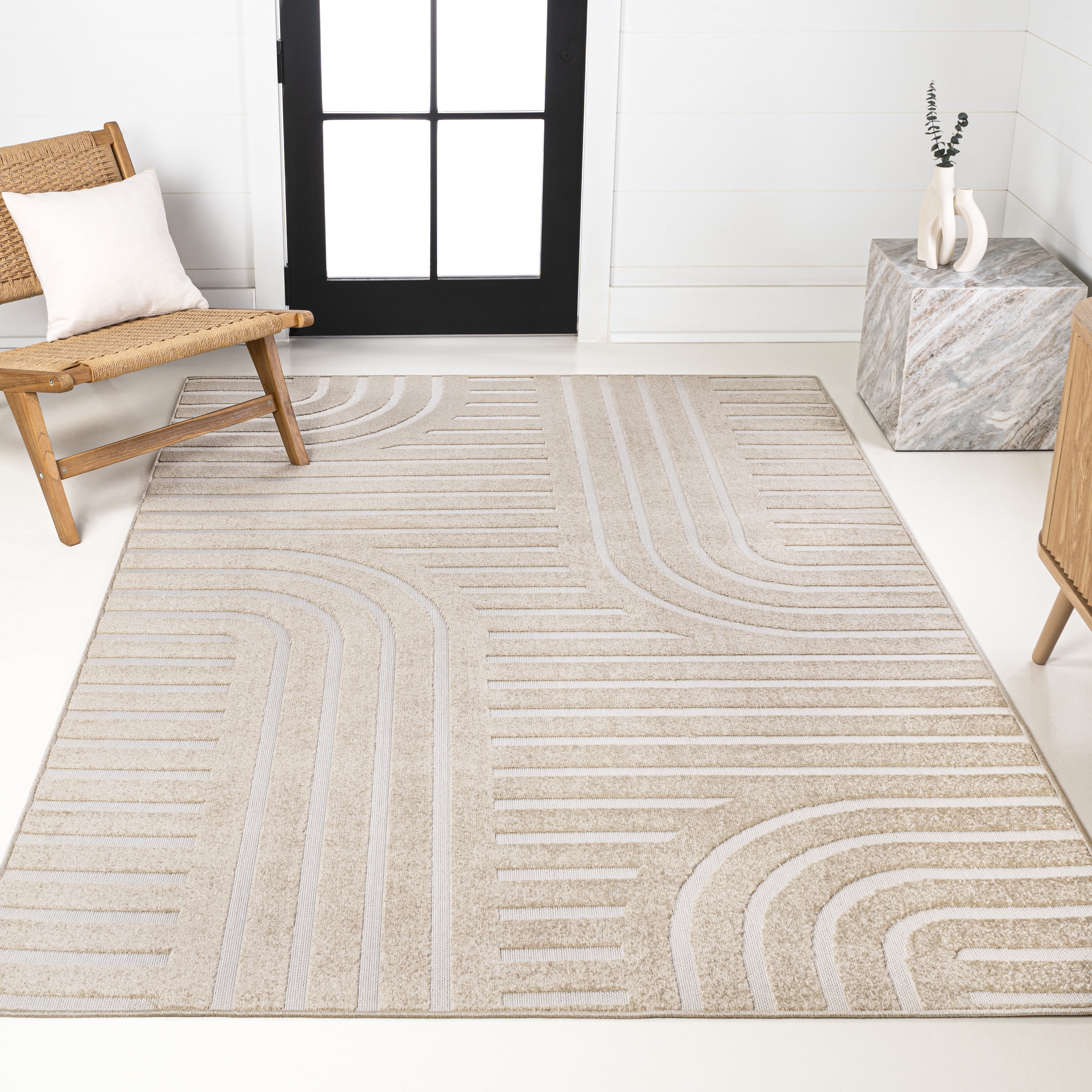 JONATHAN Y SCN107C-5 Anders High-Low MidCentury Modern Arch Stripe Two ...
