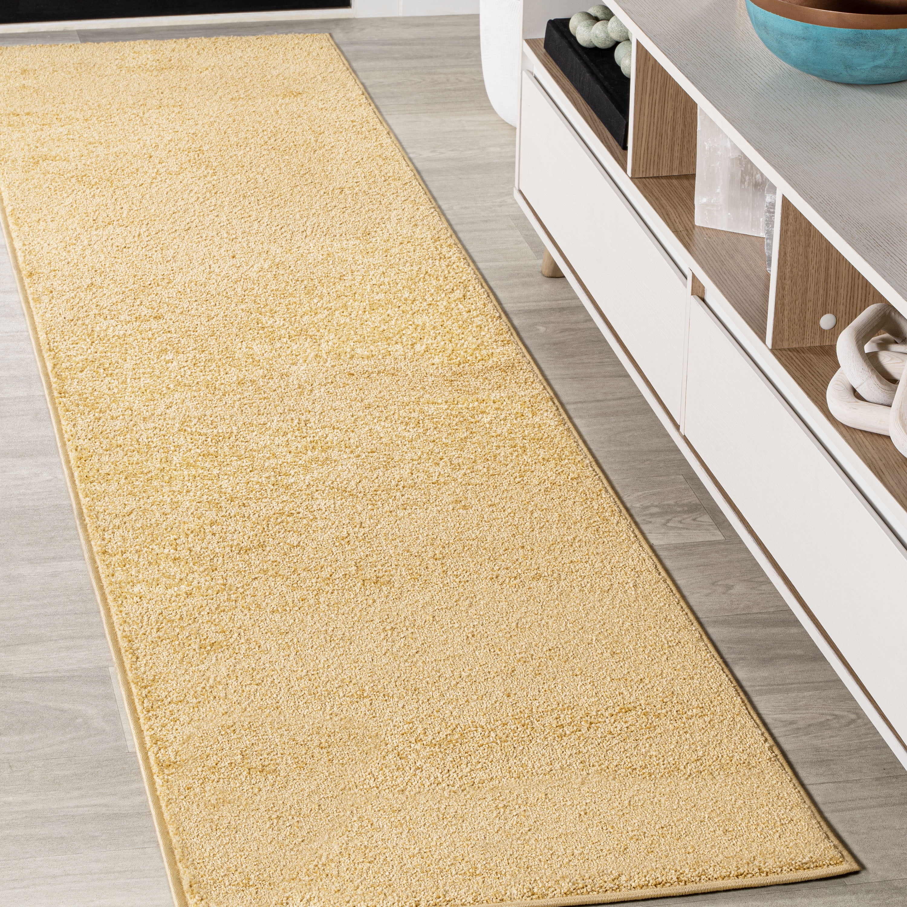 JONATHAN Y SUPERSOFT 2 x 12 Runner Rug, Haze - Mustard, SEU100B-212 ...
