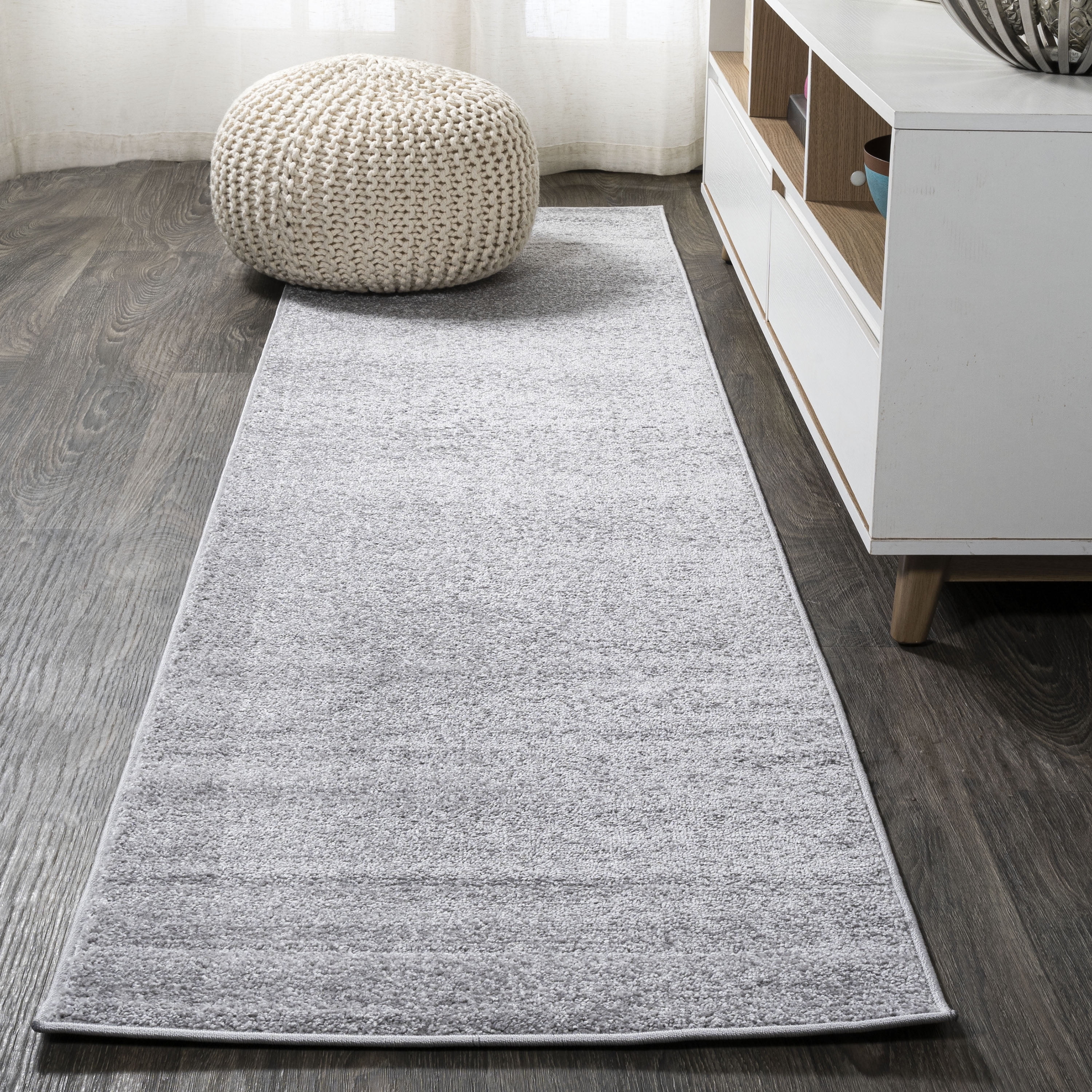 JONATHAN Y SUPERSOFT 2 x 12 Runner Rug, Haze - Light Gray, SEU100K-212 ...