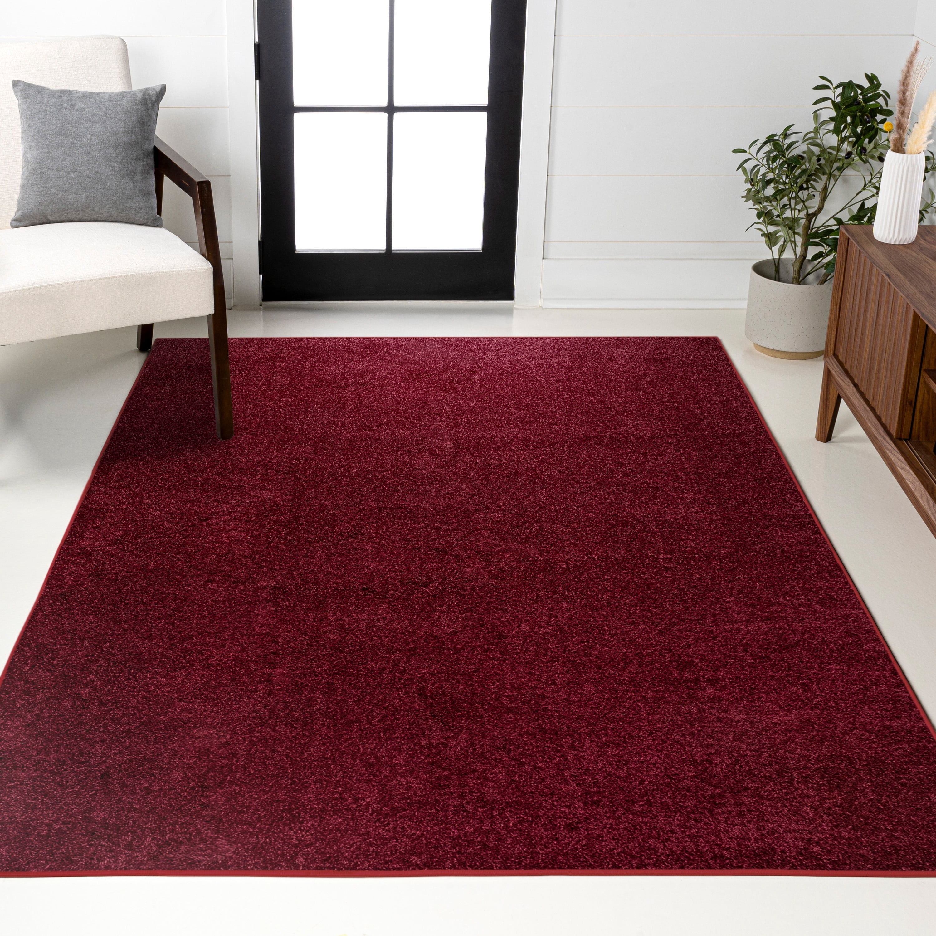JONATHAN Y SUPERSOFT 9 x 12 Area Rug, Haze - Dark Red, SEU100Q-9 ...