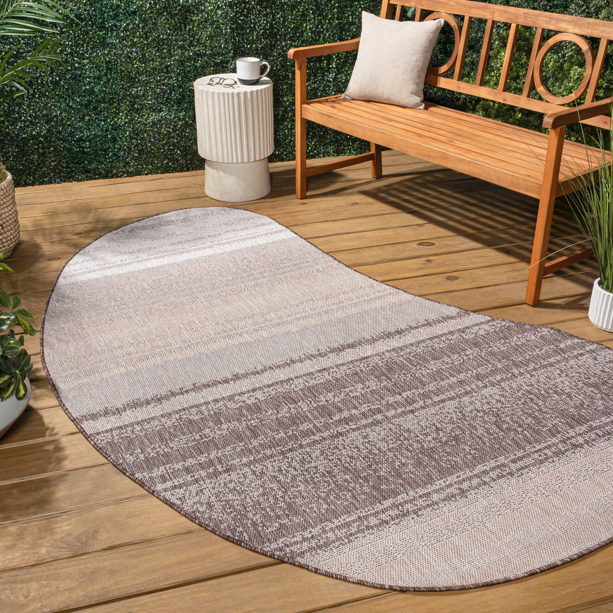 JONATHAN Y SHP102A-5 Evan Modern Rustic Organic Curve Gradient Brown 5 ...