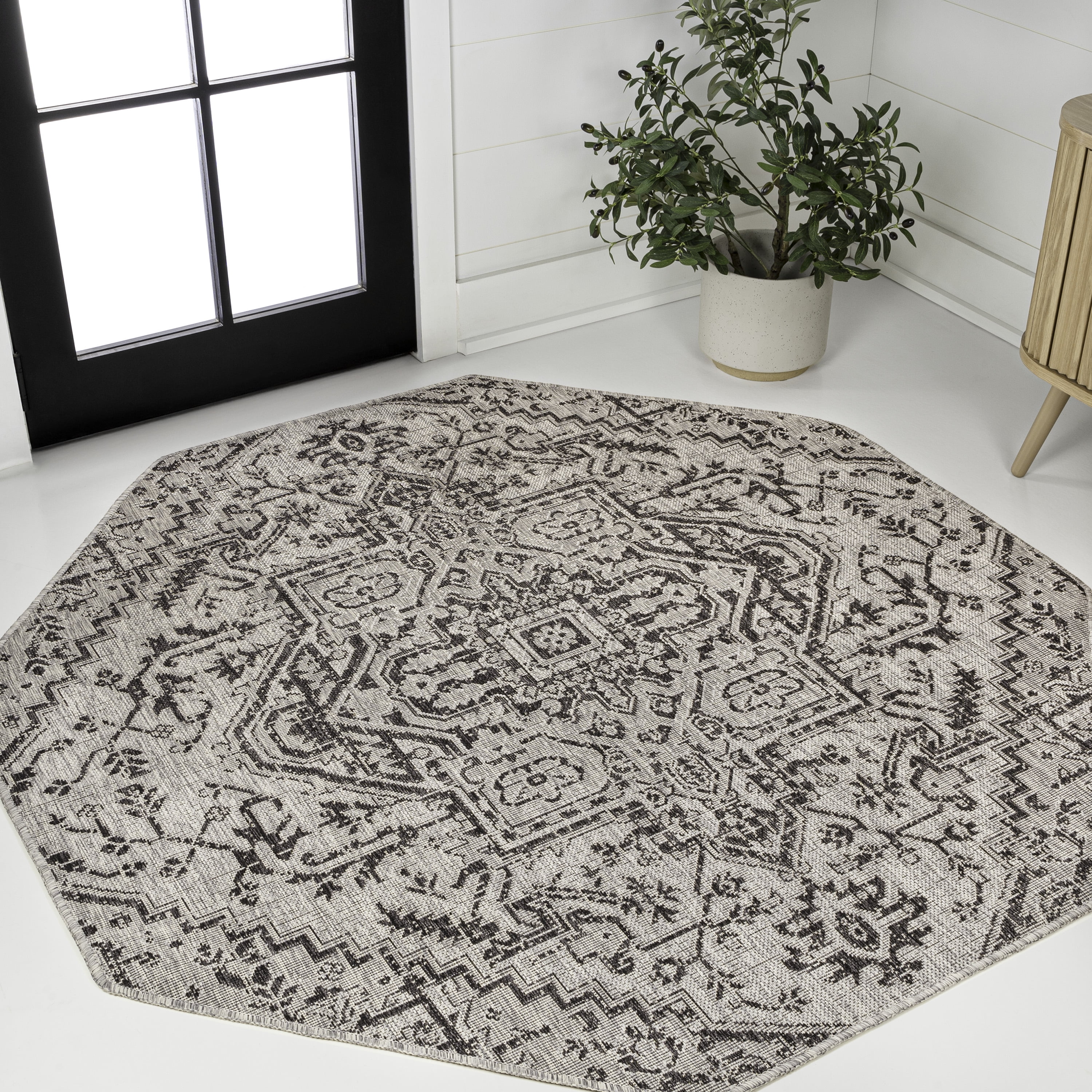 JONATHAN Y SANTA MONICA 8' Octagon Area Rug, Estrella Bohemian ...