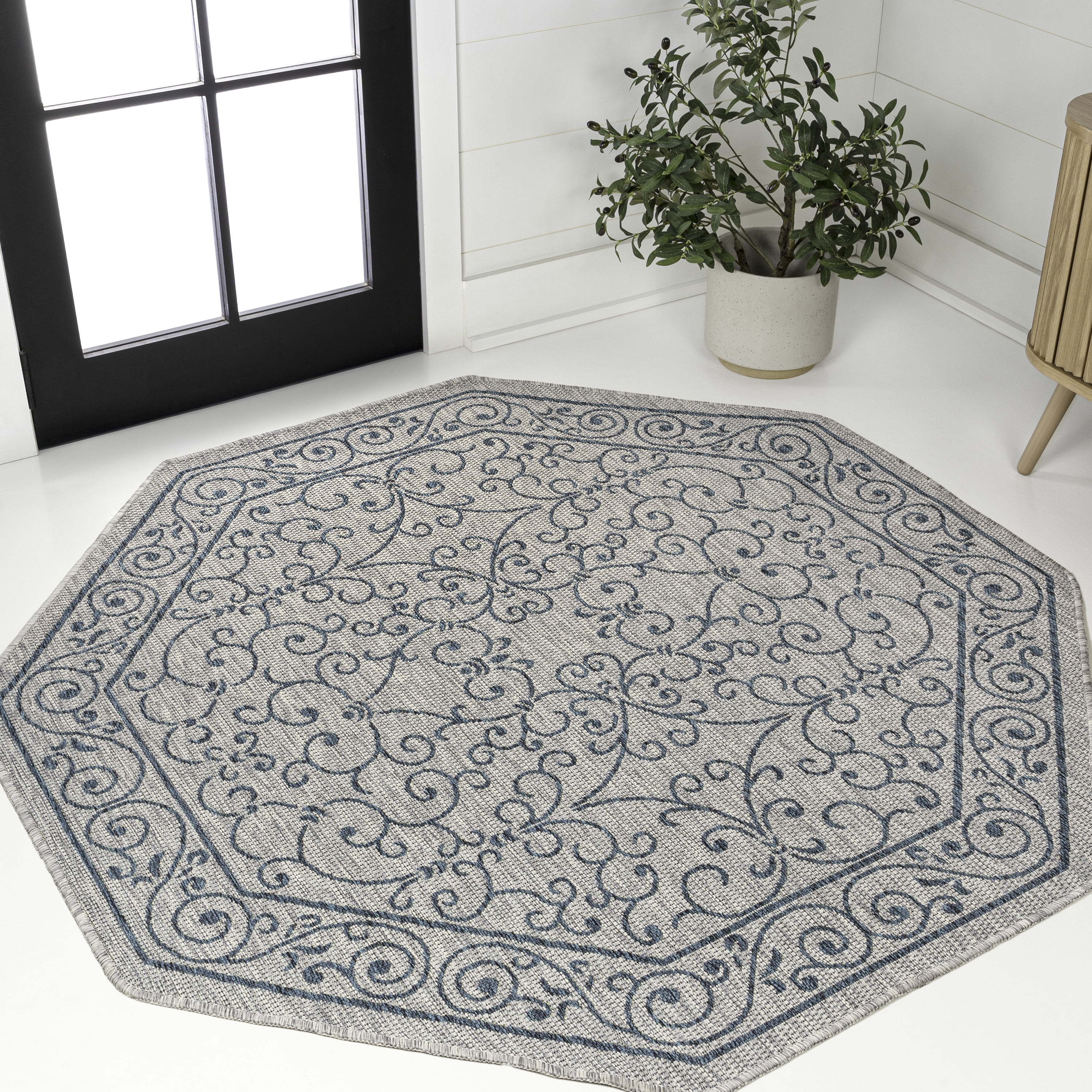 JONATHAN Y SANTA MONICA 5' Octagon Area Rug, Charleston Vintage ...