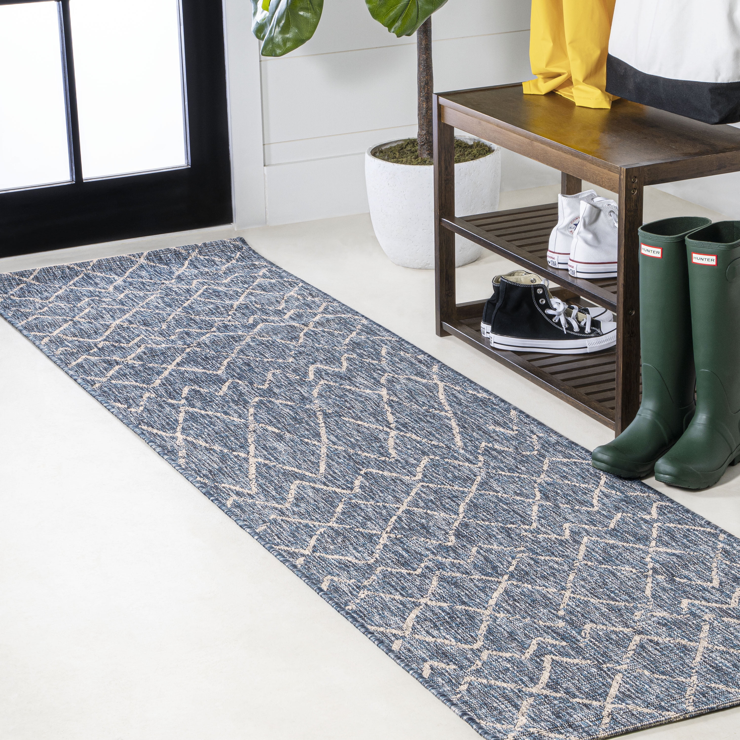 JONATHAN Y SANTA MONICA 2 x 8 Runner Rug, Madaba Moroccan Trellis ...