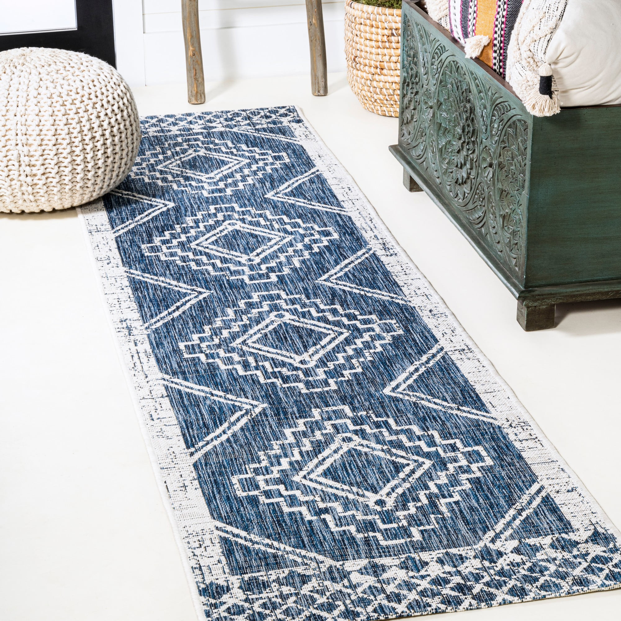 JONATHAN Y SANTA MONICA 2 x 8 Runner Rug, Marokko Diamond Tribal ...
