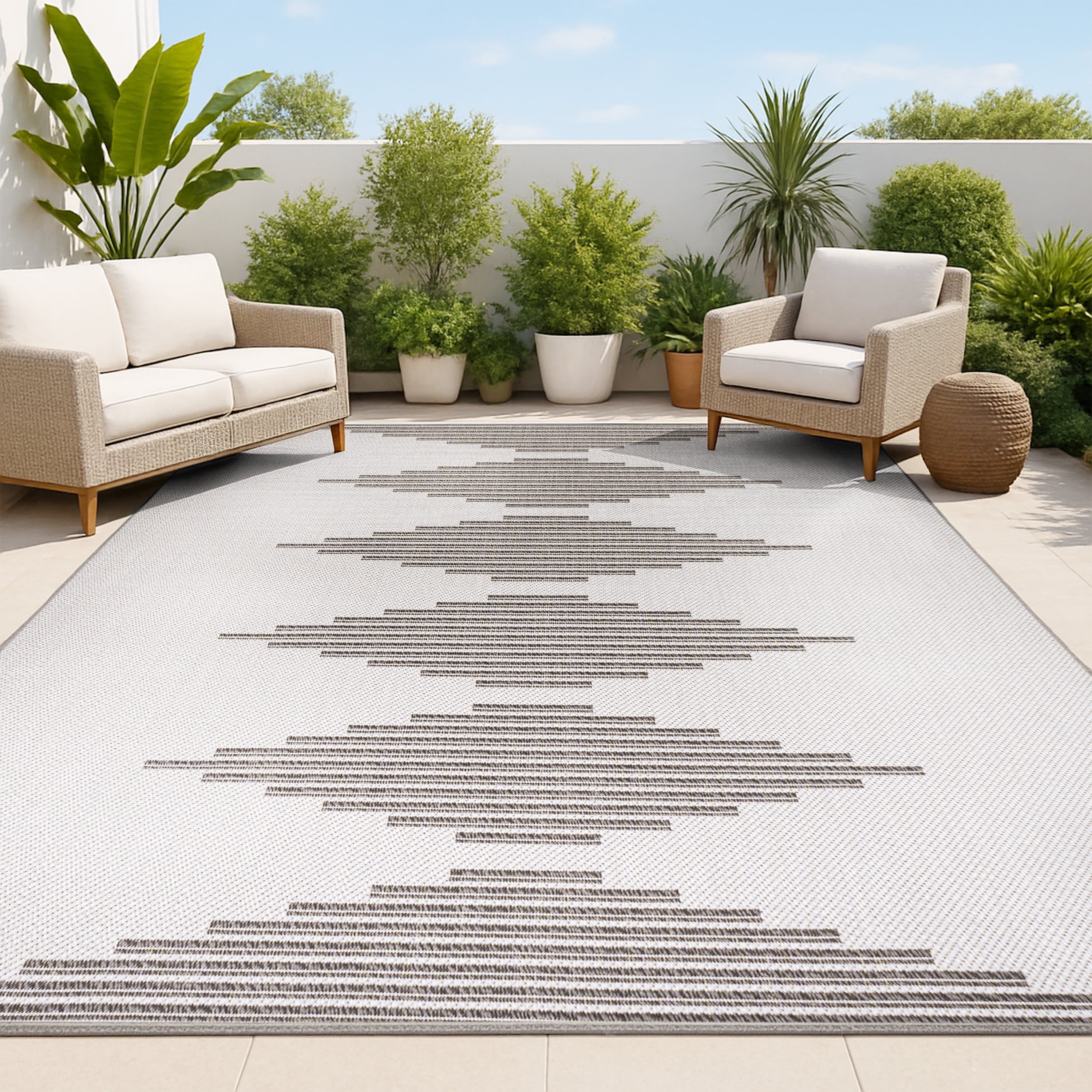 JONATHAN Y SANTA MONICA 3 x 5 Area Rug, Vinales Diamond Stripe - Light ...