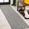 Loomaknoti Tecopa Milburm 2' x 7' Grey Geometric Outdoor Runner Rug ...
